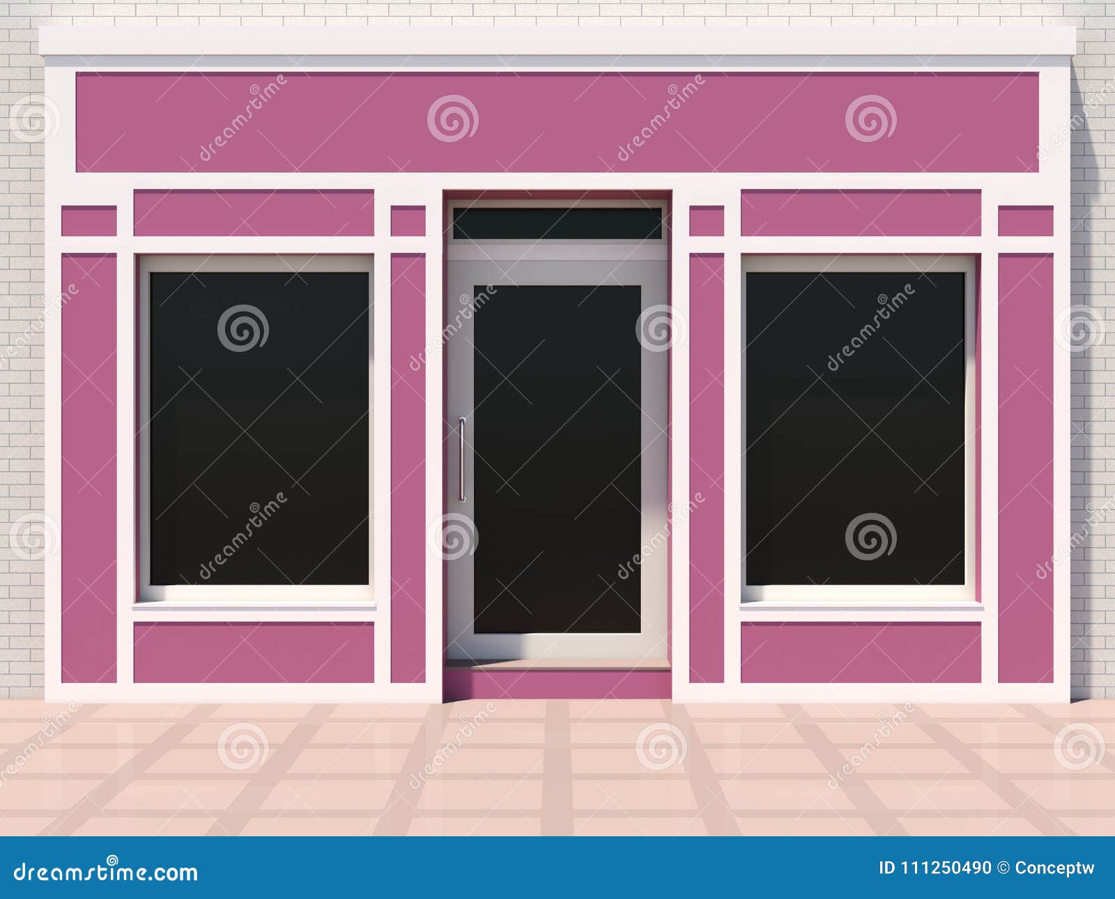 Small Pink Shopfront Facade Stock Illustration - Illustration of stall ...