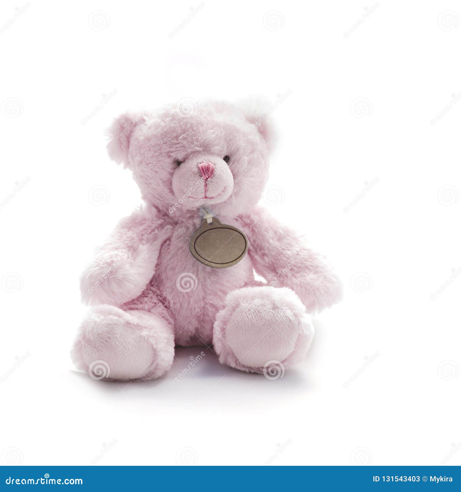 Small Pink Teddy Bear Toy on White Background Stock Image - Image of ...