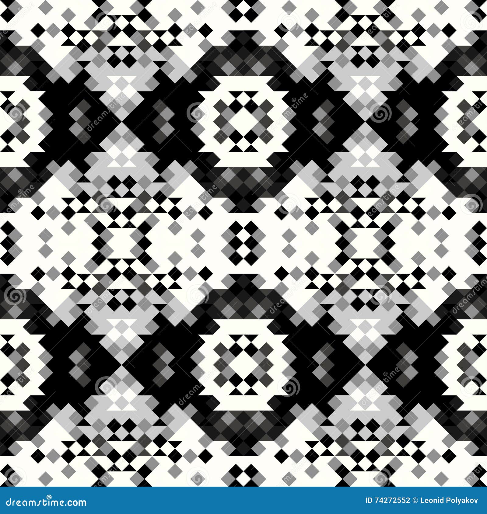 Small Pixel Geometry Seamless Pattern Stock Vector - Illustration of ...