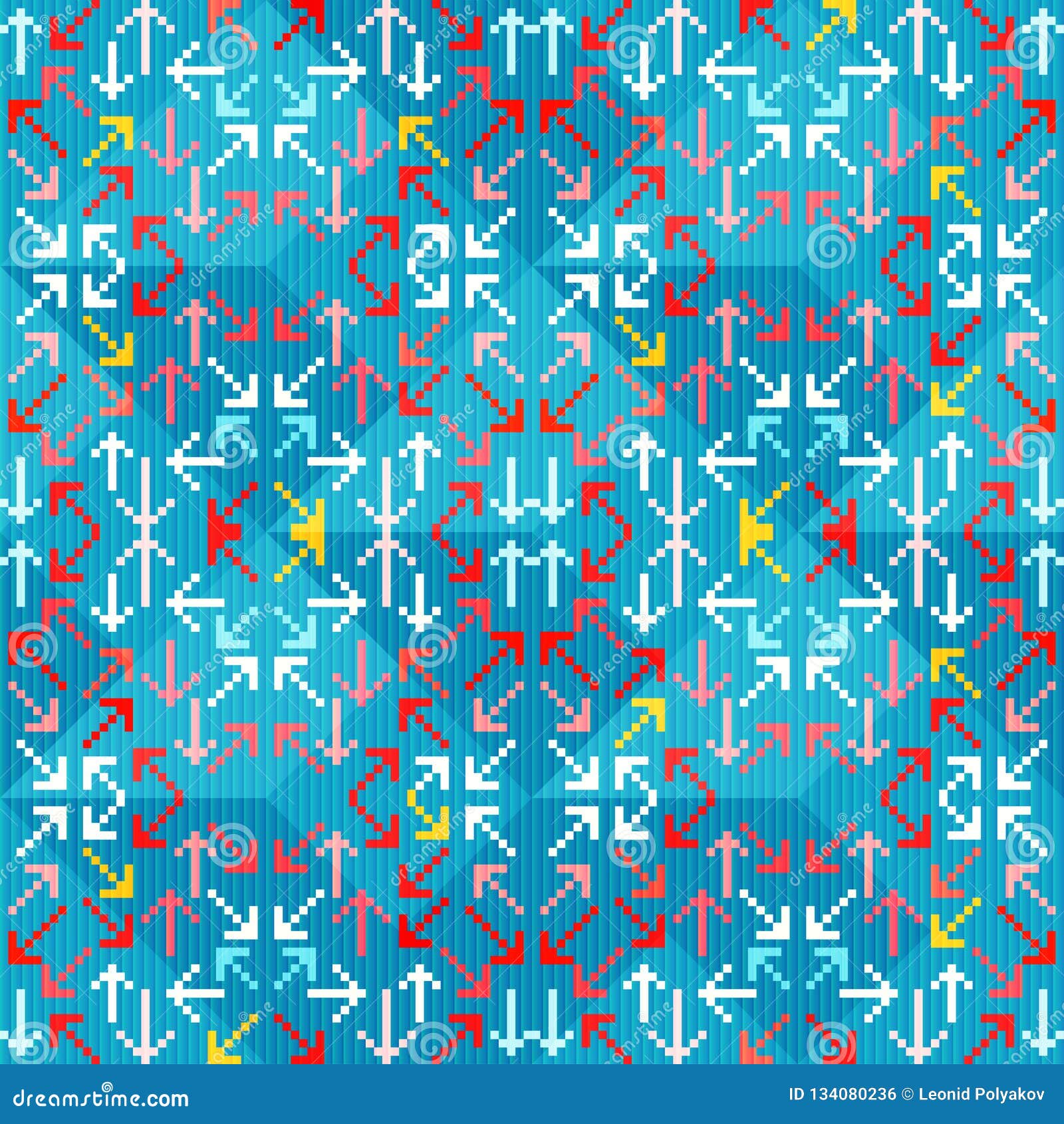 Small Pixels Abstract Geometric Seamless Pattern Illustration Stock ...