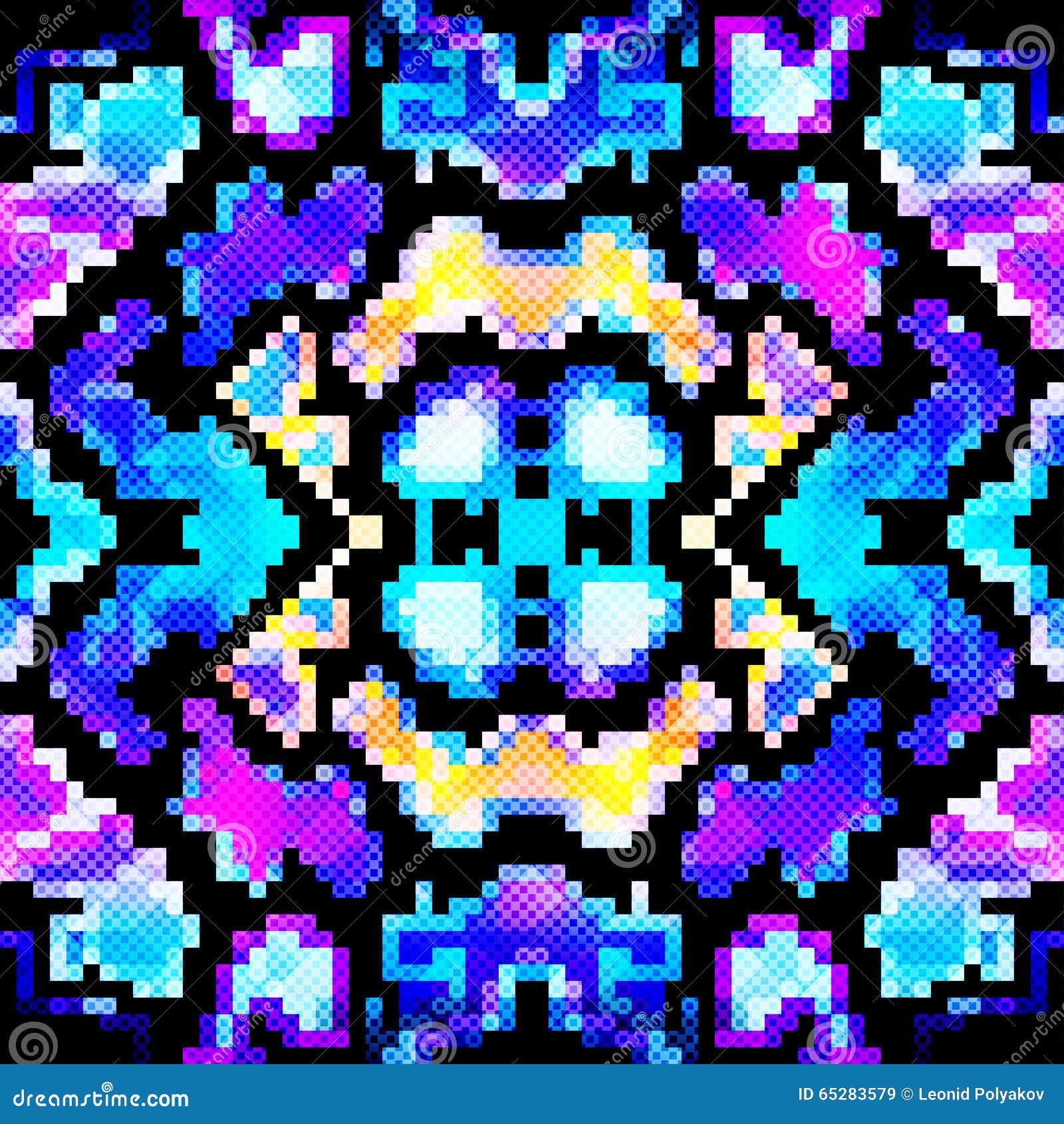 Small Pixels Abstract Geometric Seamless Pattern Vector Illustration ...