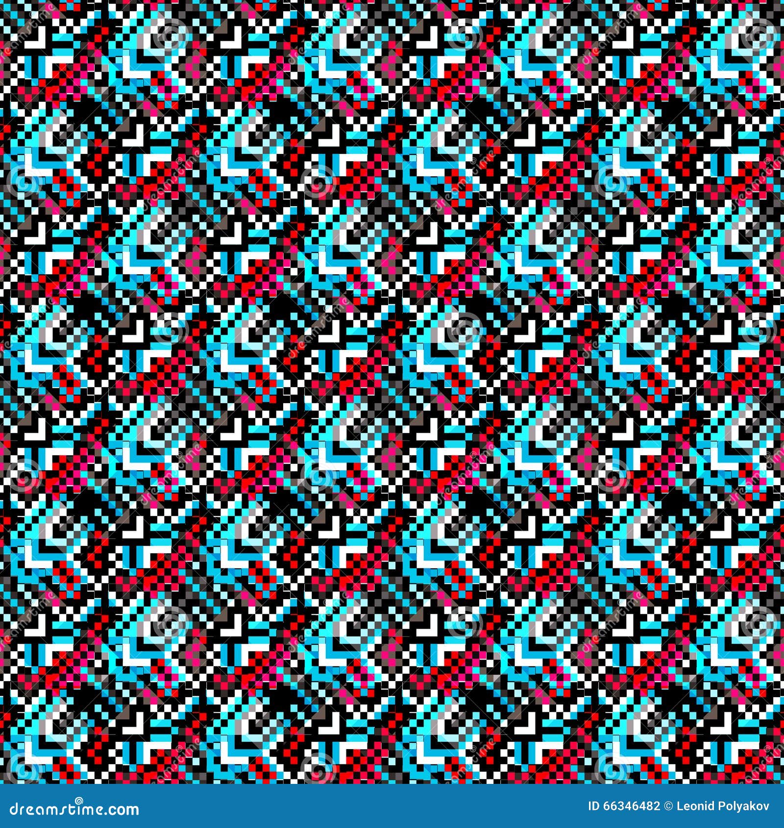 Small Pixels Abstract Geometric Seamless Pattern Vector Illustration ...