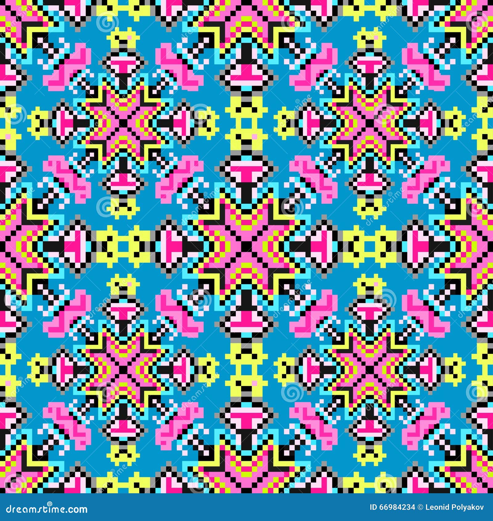 Small Pixels Abstract Geometric Seamless Pattern Vector Illustration ...