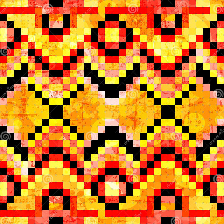Small Pixels Colored Geometric Background Seamless Pattern Illustration ...