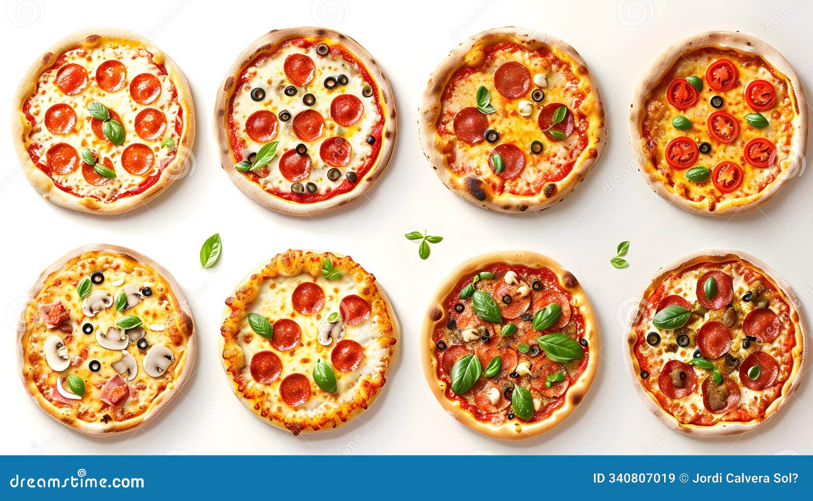 Small Pizza Images on White Background. Cut Out Stock Illustration ...