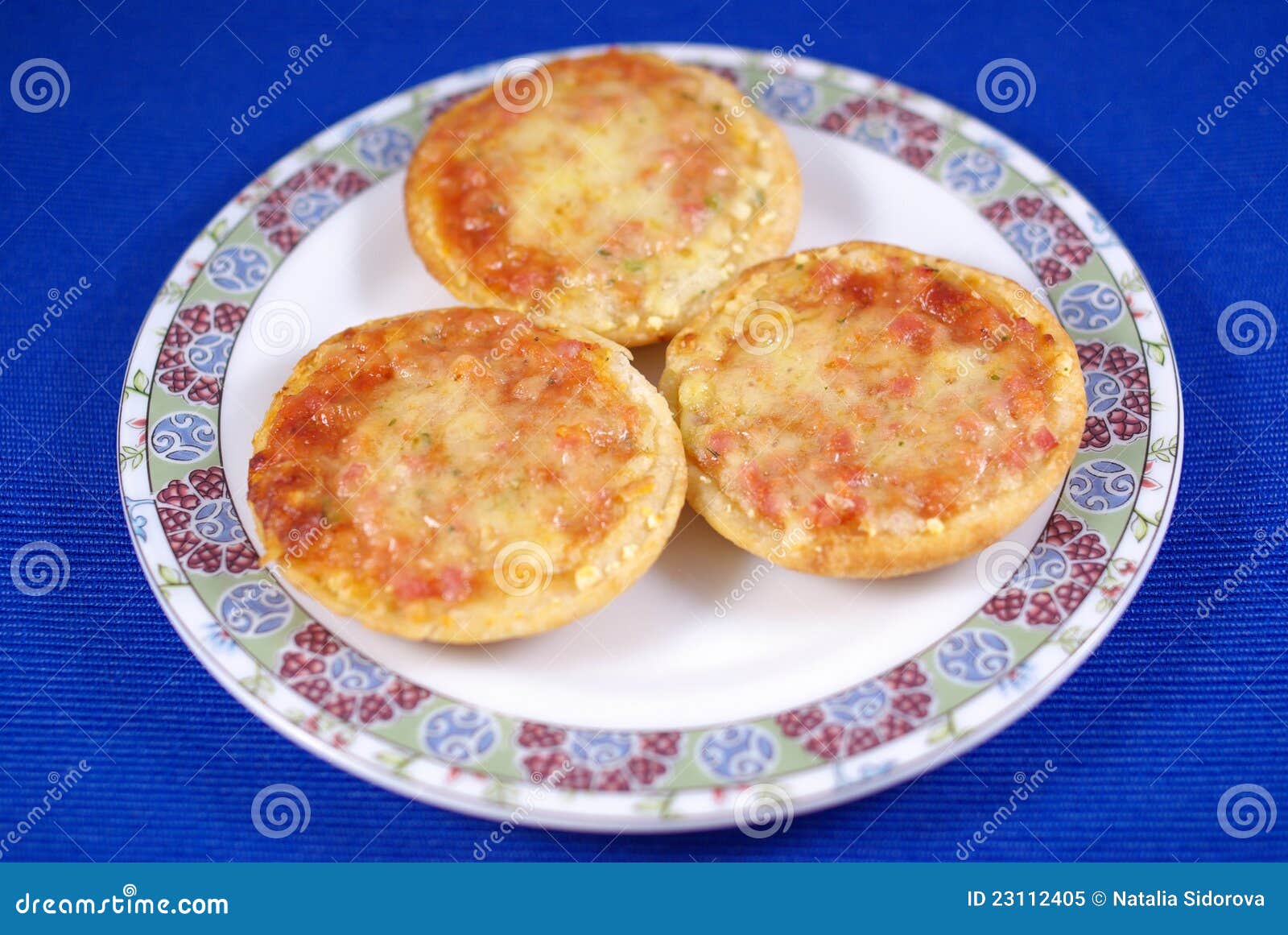Small pizzas stock image. Image of meat, italian, traditional - 23112405