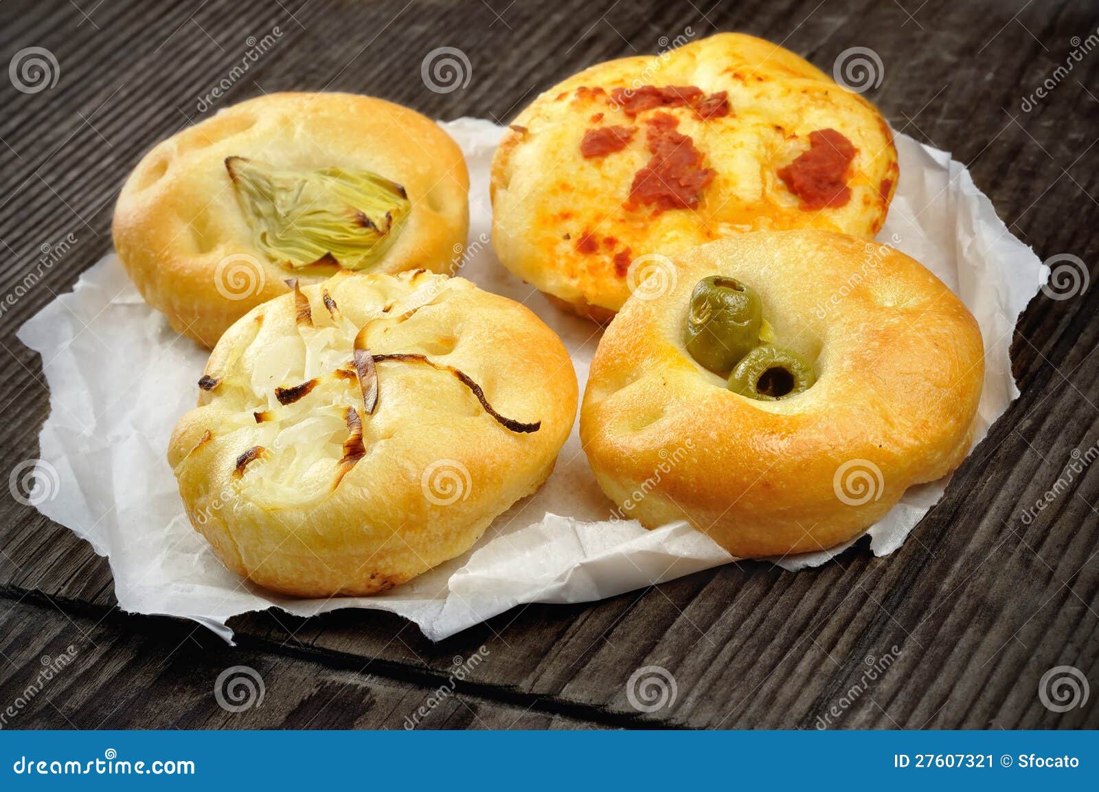 Small pizzas stock image. Image of pastry, board, pizza - 27607321