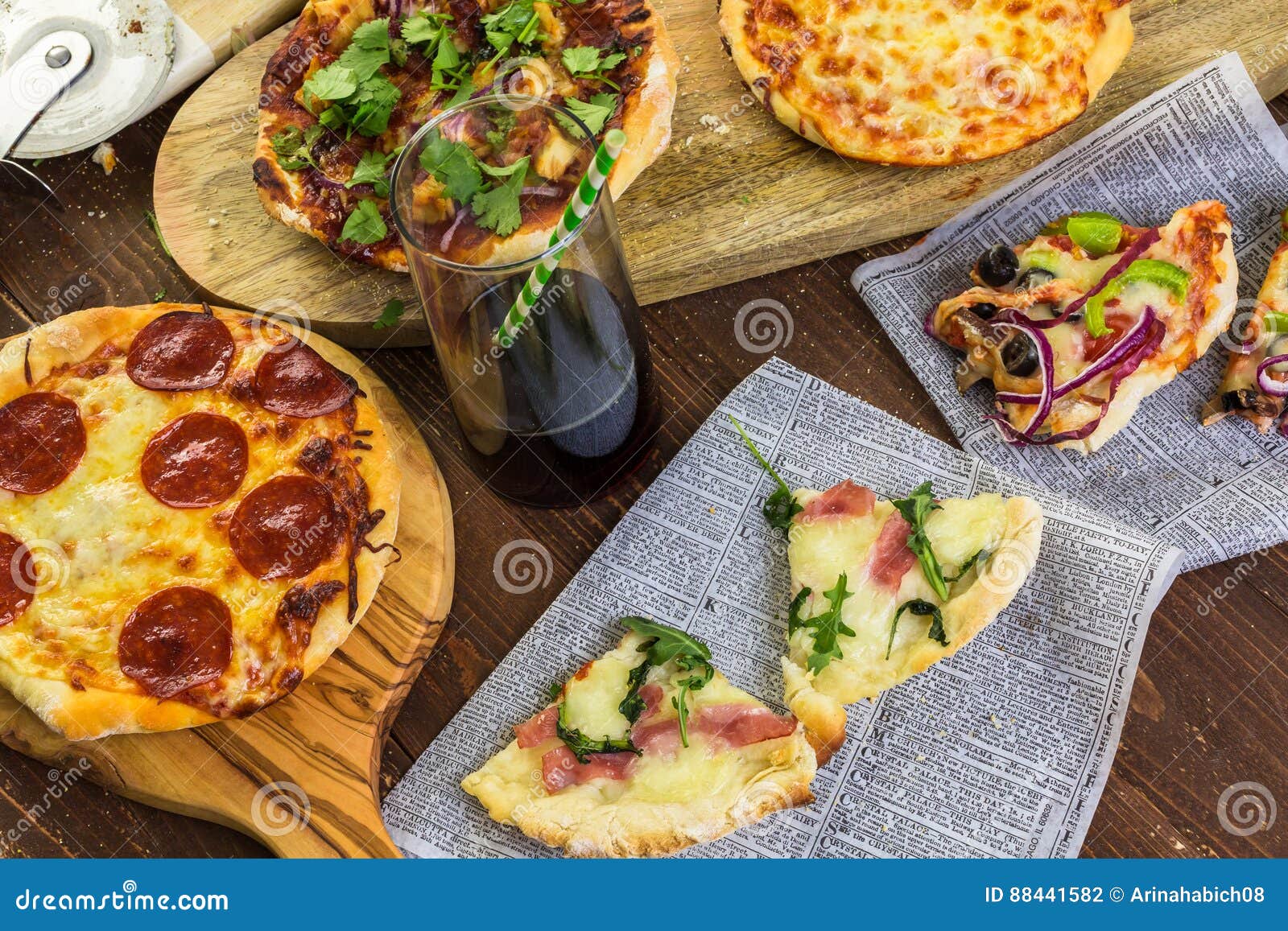 Small pizzas stock photo. Image of cutting, heritage - 88441582