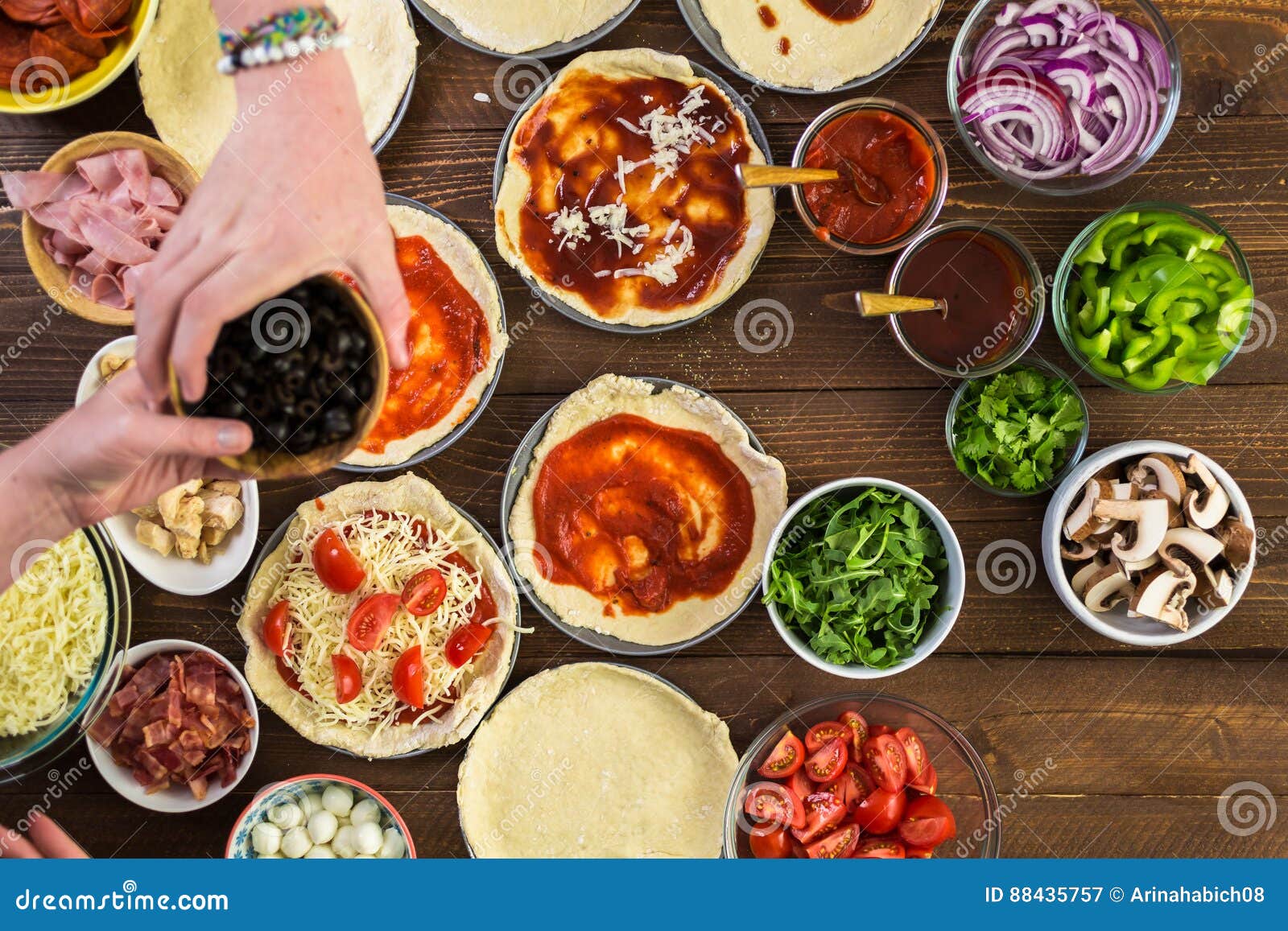 Small pizzas stock image. Image of heritage, small, crust - 88435757