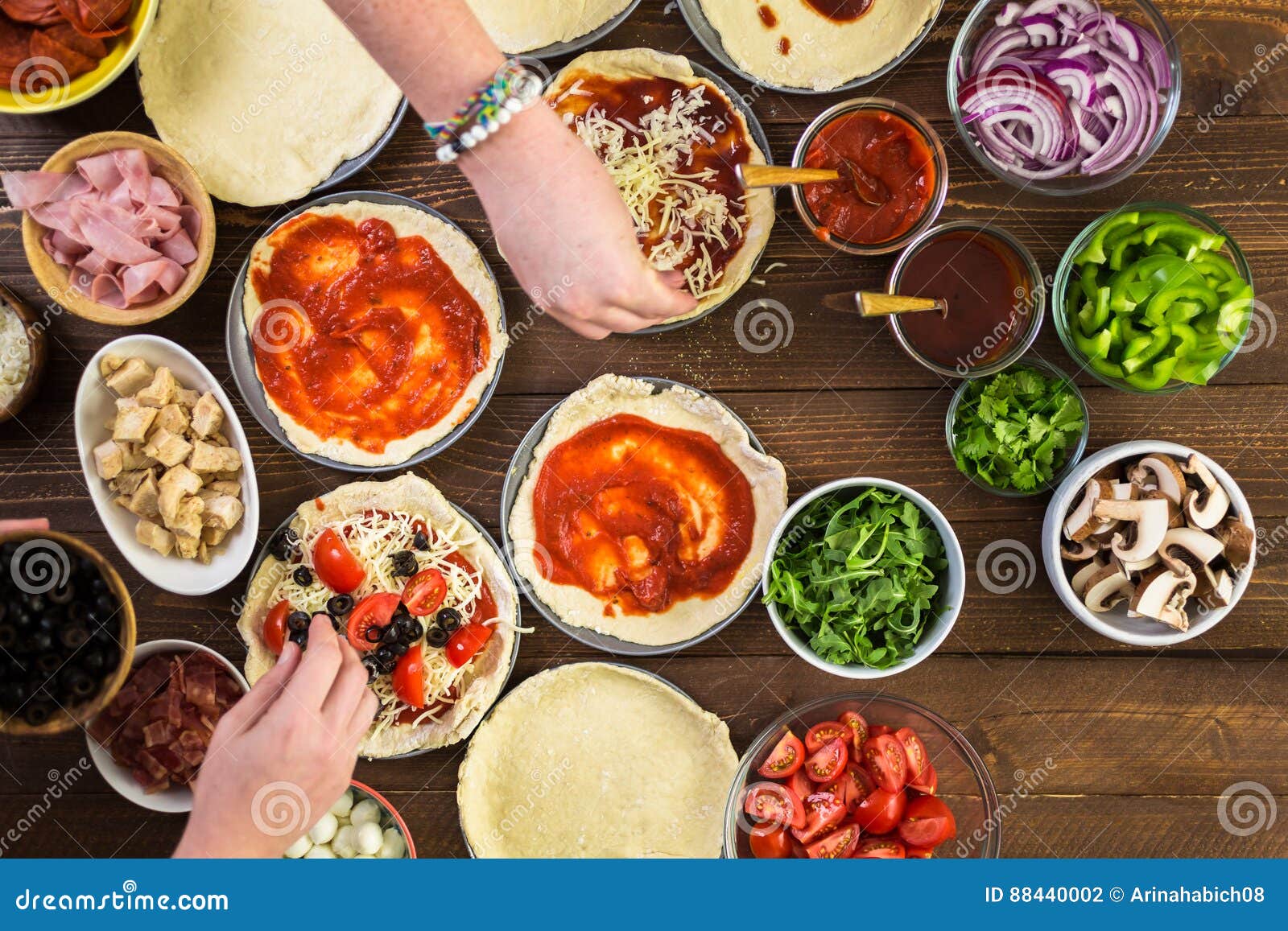 Small pizzas stock photo. Image of variety, view, heritage - 88440002