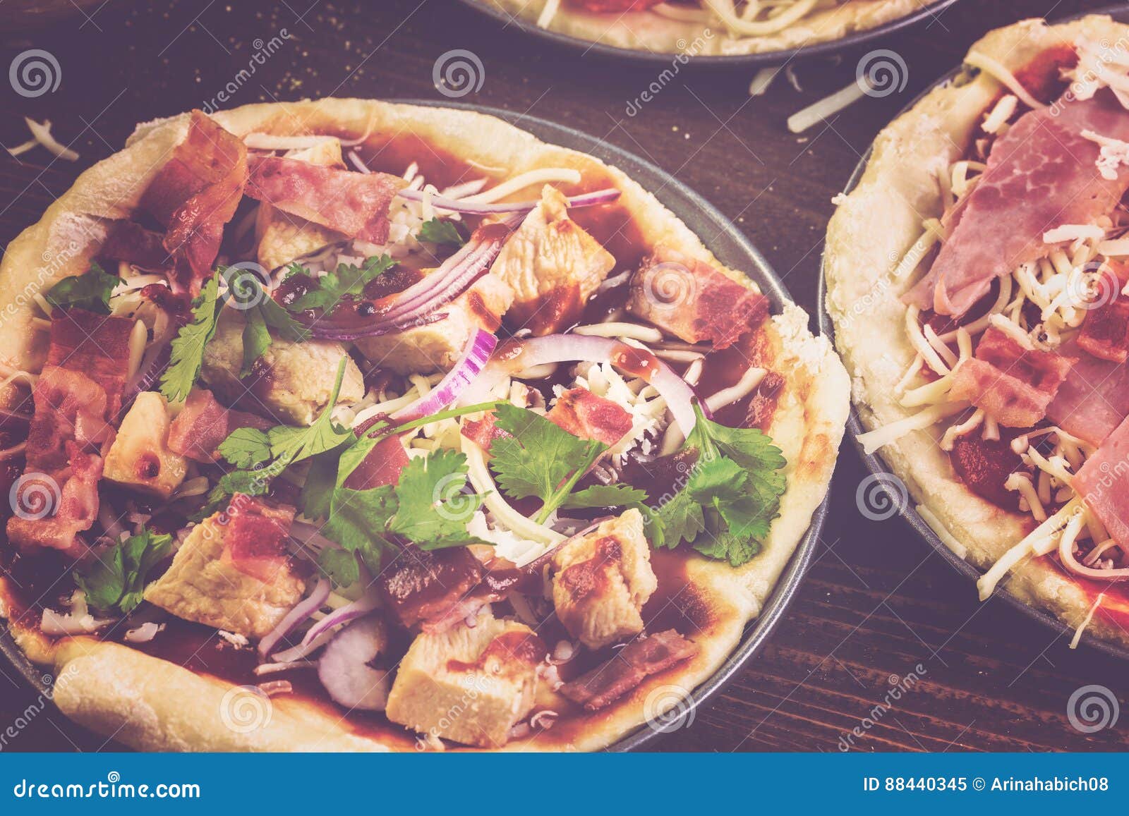Small pizzas stock image. Image of variety, italiano - 88440345