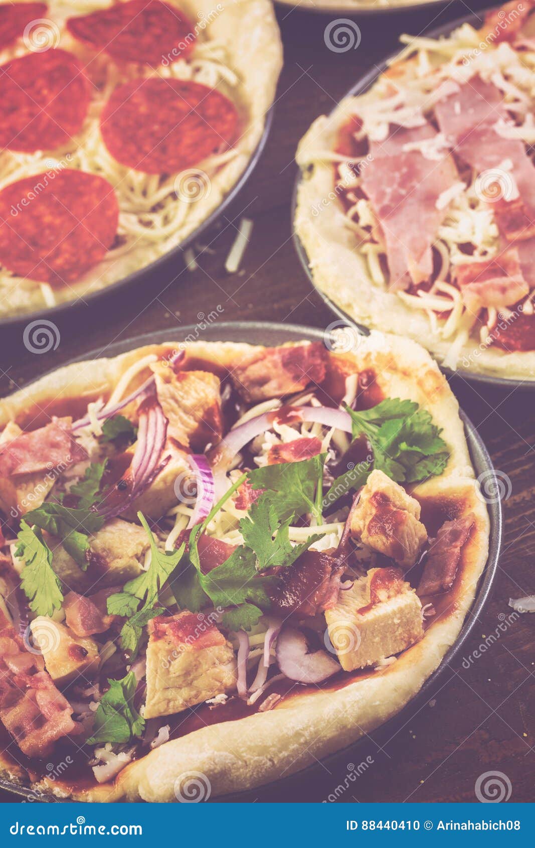 Small pizzas stock photo. Image of cheese, crust, making - 88440410