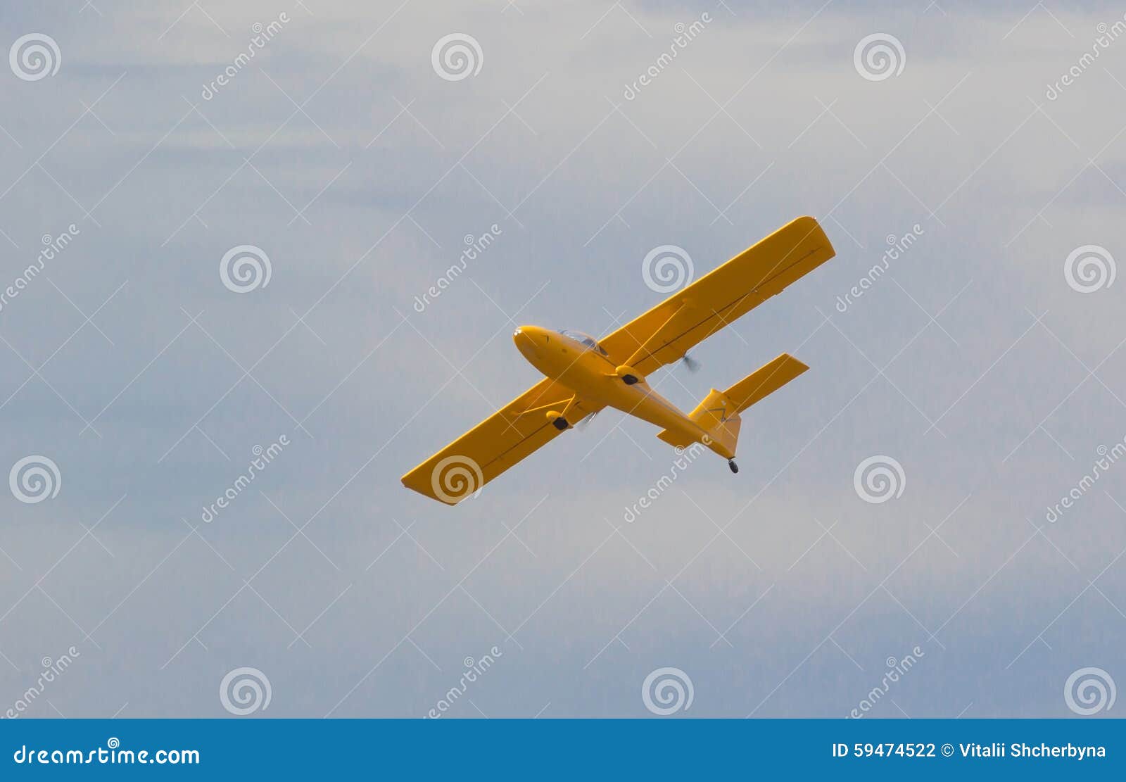 Small plane in the air. stock photo. Image of flying - 59474522