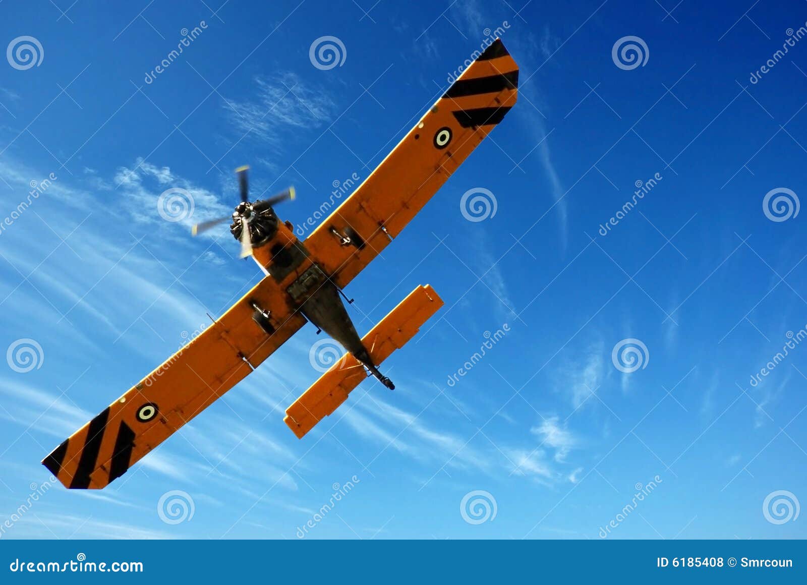 Small plane in blue sky stock photo. Image of aircraft - 6185408