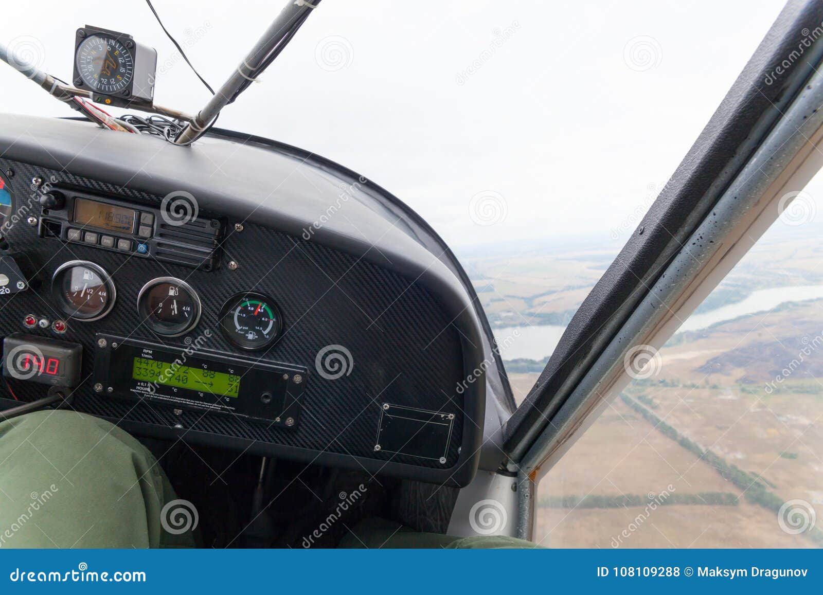 Small plane in flight stock photo. Image of interior - 108109288