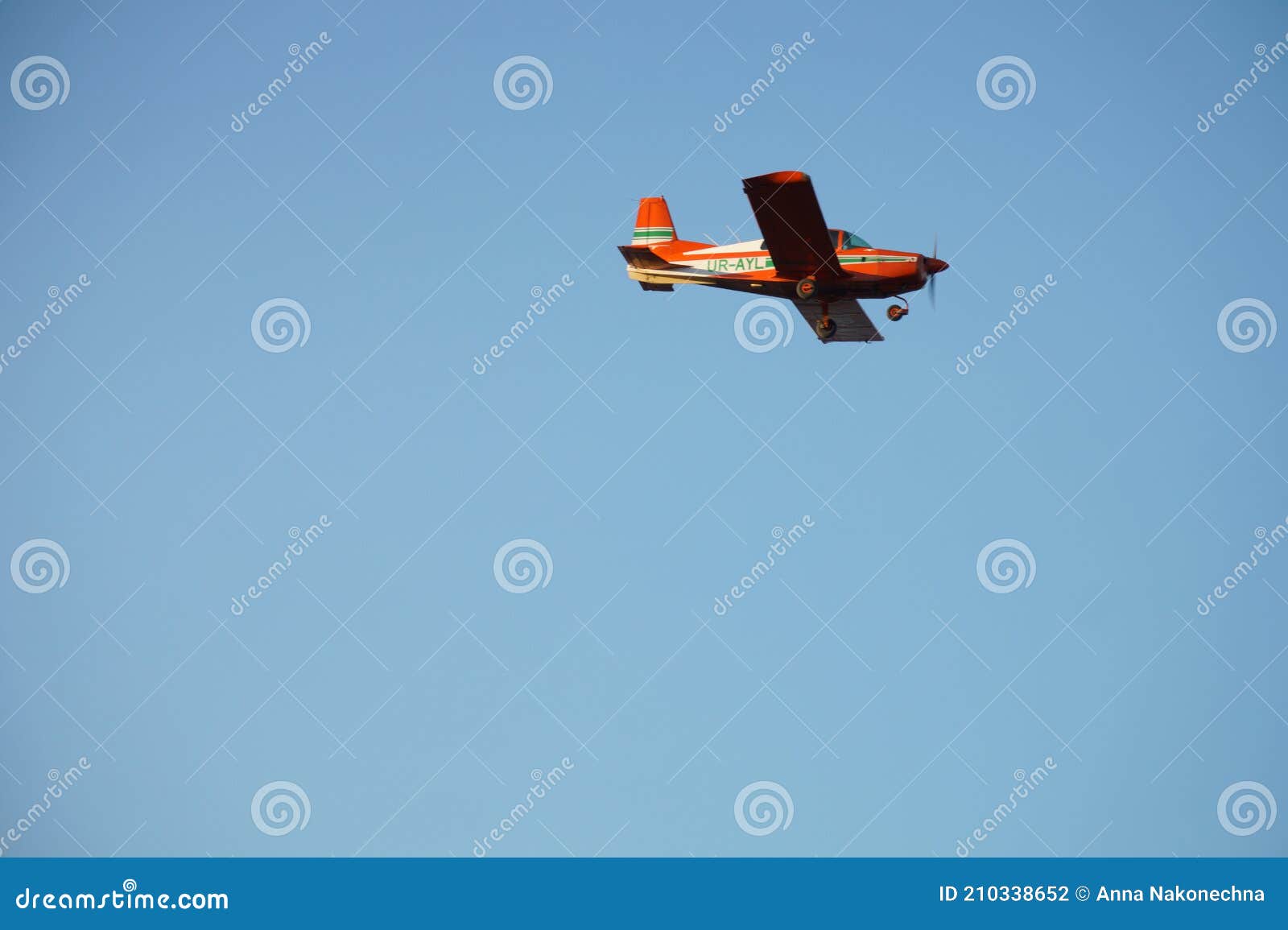 Small Plane Flying in the Air Stock Photo - Image of military ...