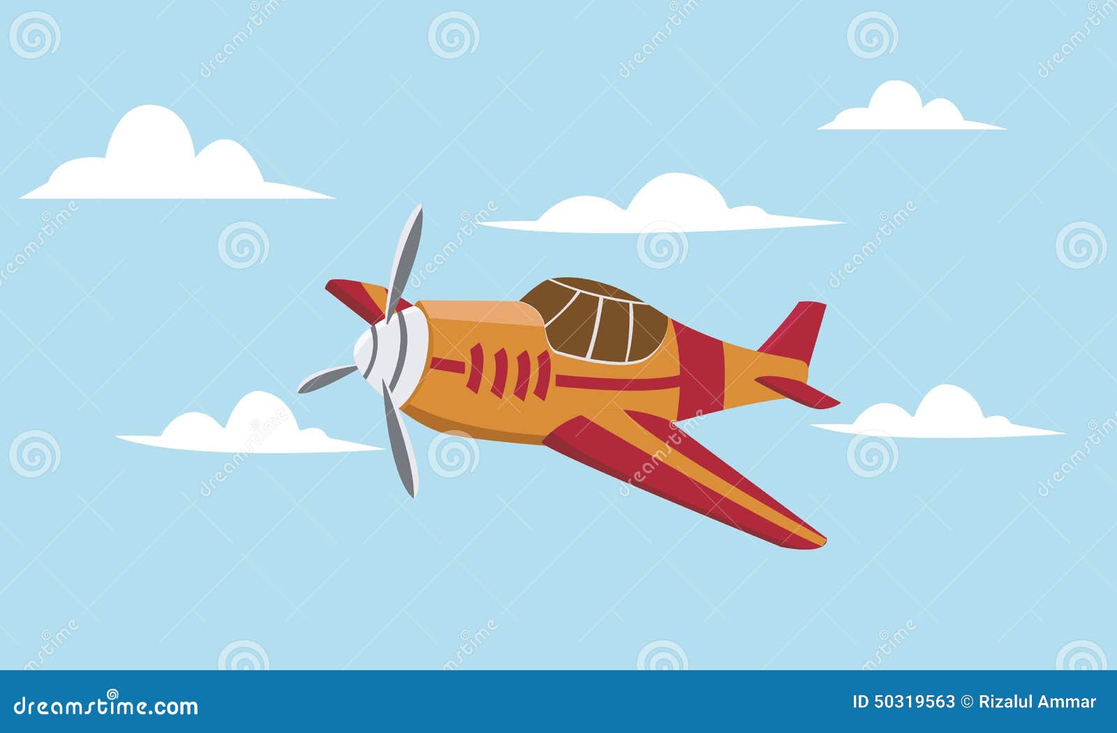 Small Plane Vector Illustration. Single Engine Propelled Aircraft ...
