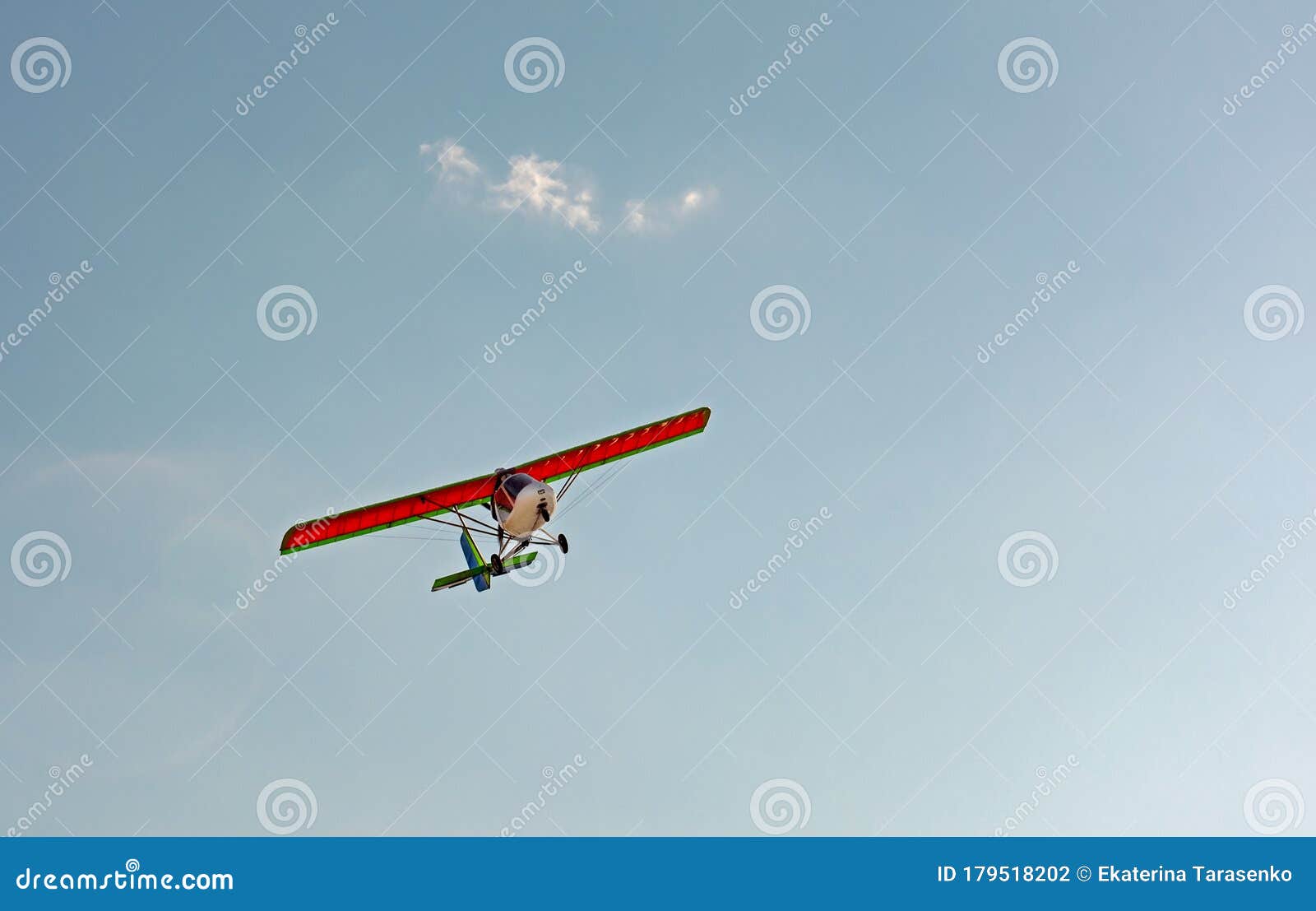 A small plane is flying stock photo. Image of engine - 179518202
