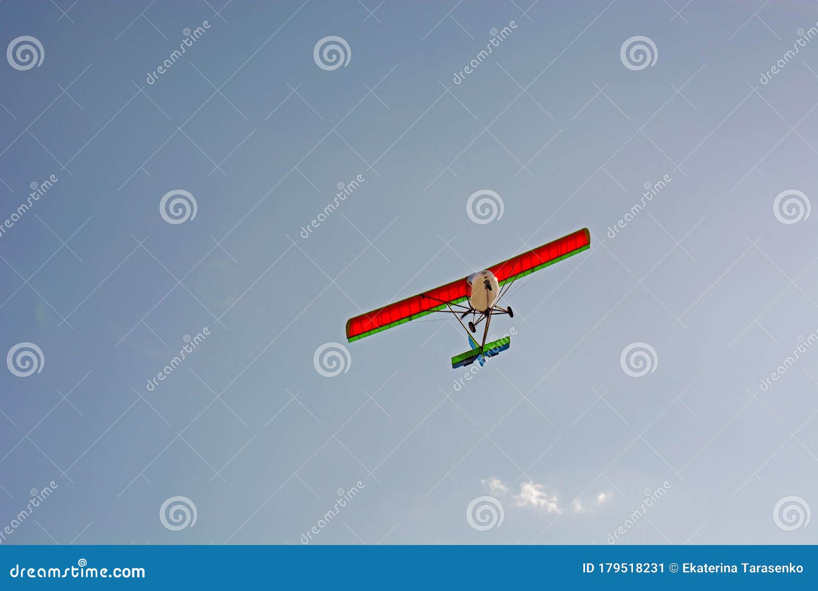 A small plane is flying stock image. Image of flight - 179518231