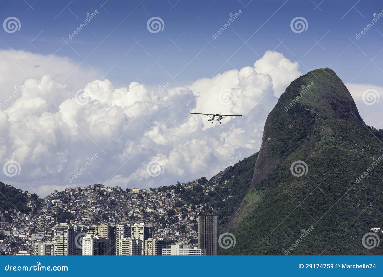 Small Plane Flying Over Rio De Janeiro Stock Image - Image of janeiro ...