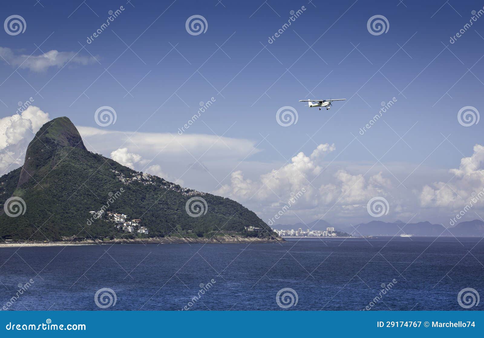 Small Plane Over Rio De Janeiro Stock Image - Image of copacabana ...