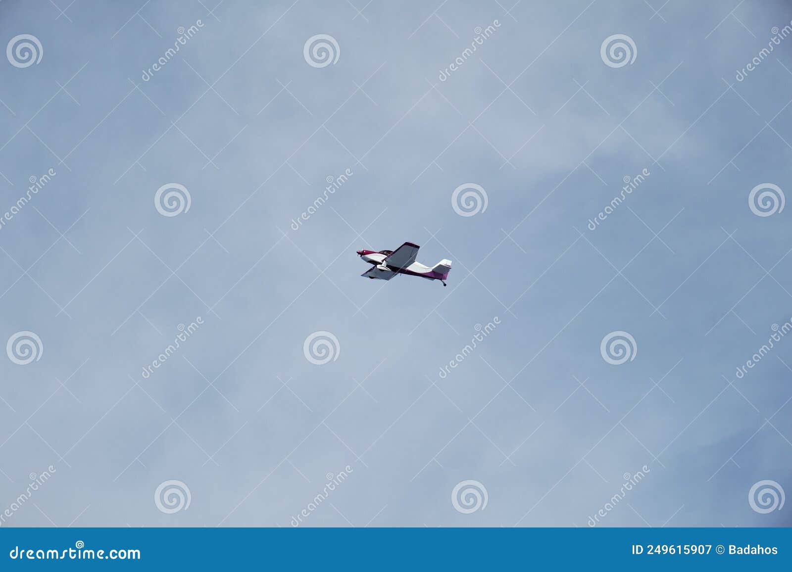 A small plane in the sky stock image. Image of machine - 249615907