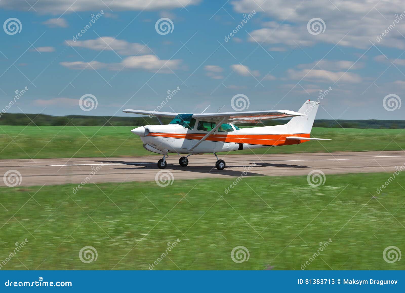 Small plane takeoff stock image. Image of single, transportation - 81383713