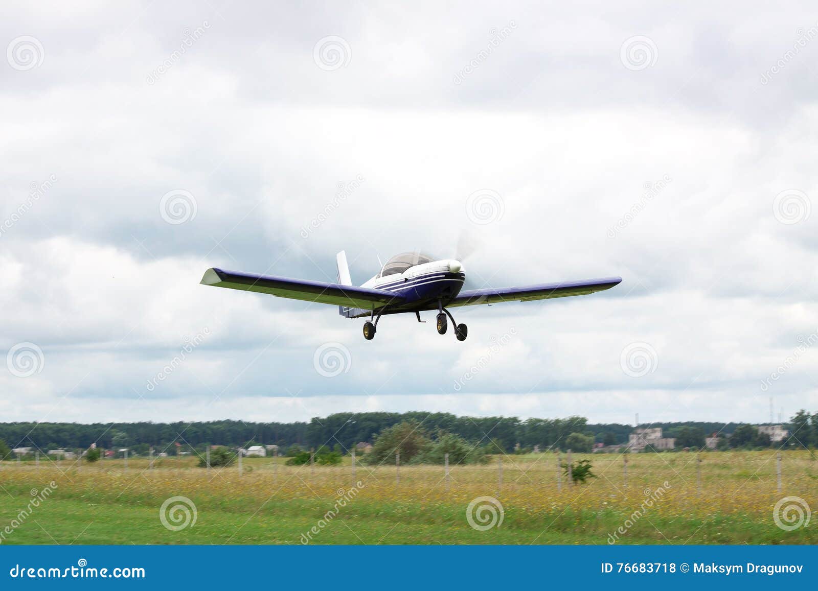Small plane takeoff stock photo. Image of transportation - 76683718