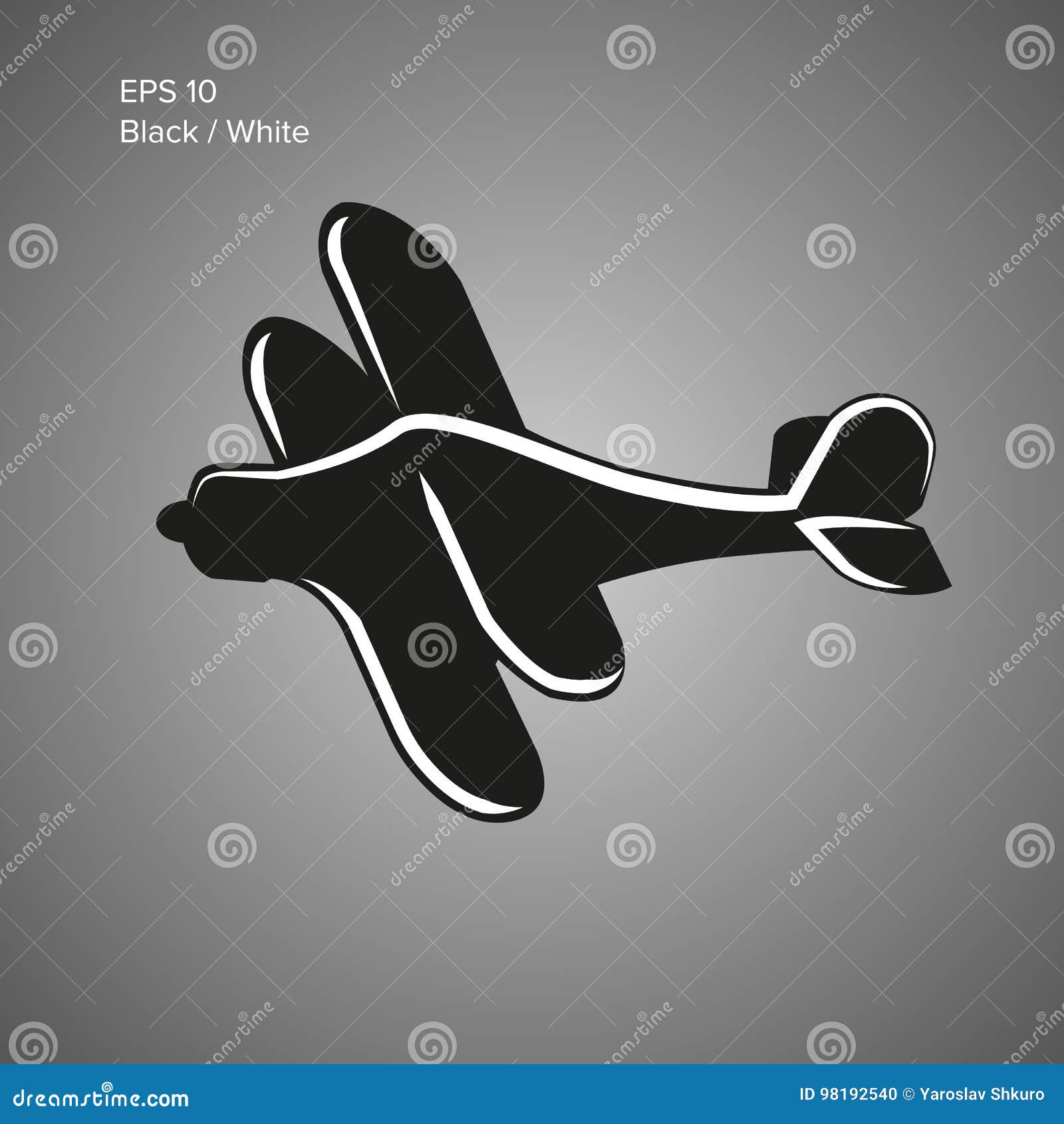 Small Plane Vector Illustration Icon. Stock Vector - Illustration of ...