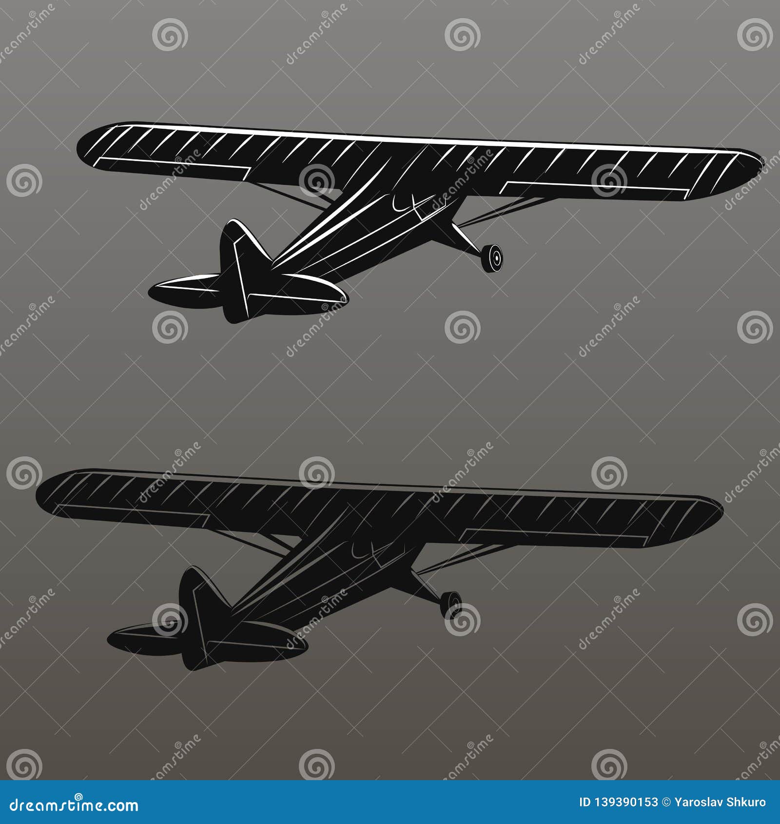 Small Plane Vector Illustration. Single Engine Propelled Aircraft Stock ...