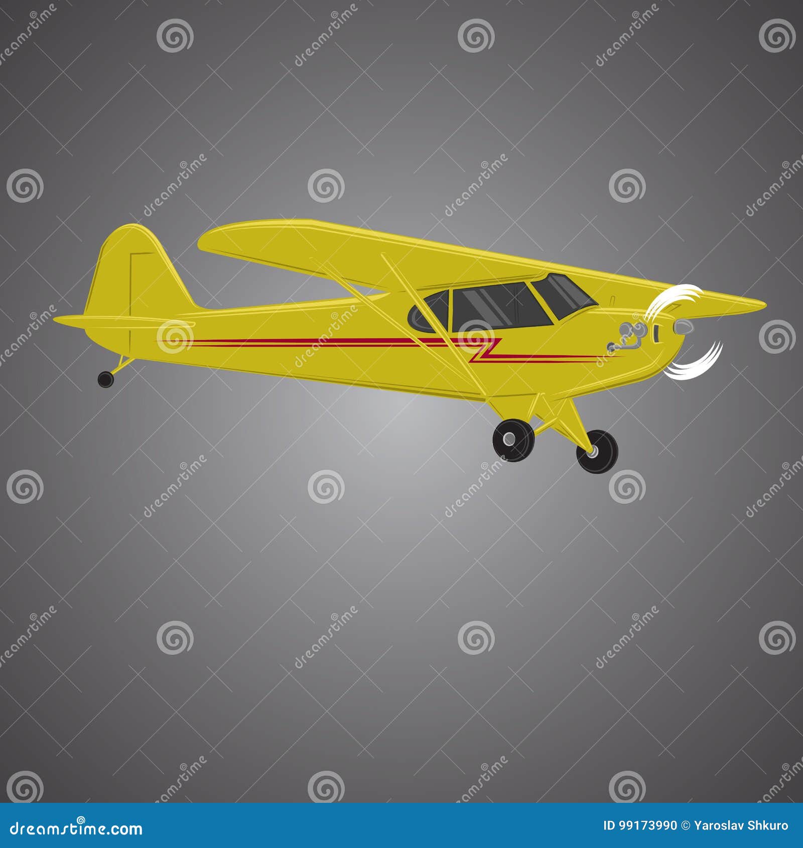 Small Plane Vector Illustration. Single Engine Propelled Aircraft ...