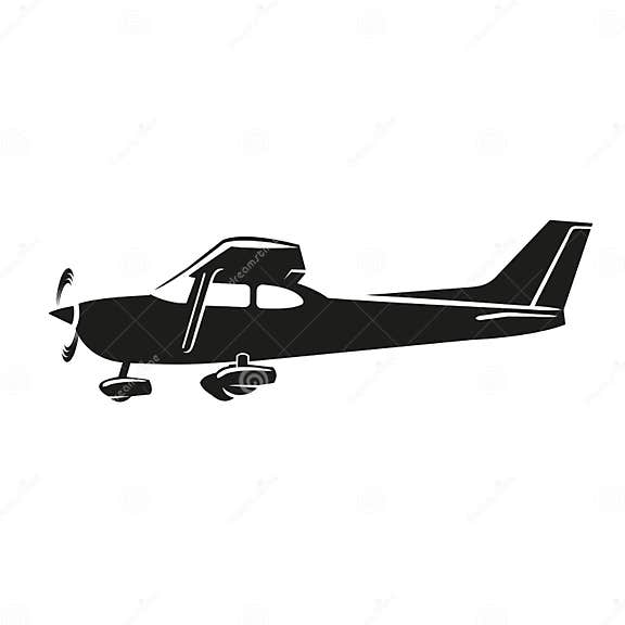 Small Plane Vector Illustration. Single Engine Propelled Aircraft Stock ...