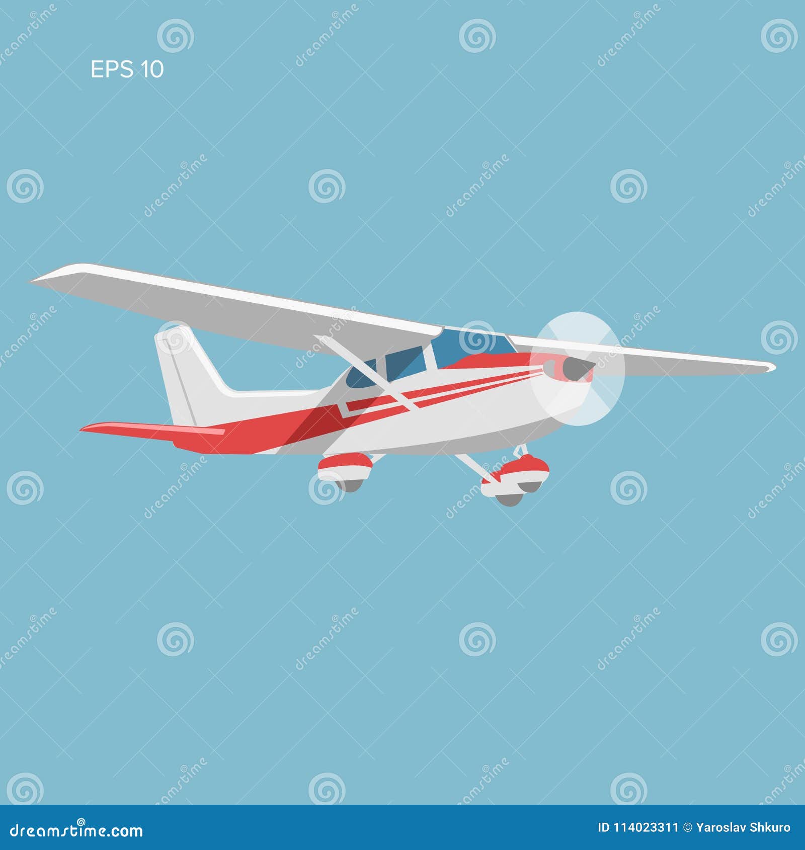 Small Plane Vector Logo. Single Engine Propelled Aircraft. Vector ...