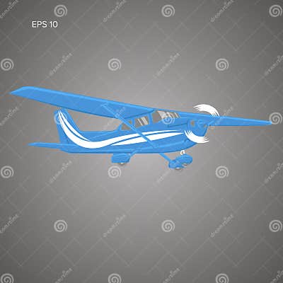 Small Plane Vector Illustration. Single Engine Propelled Aircraft ...