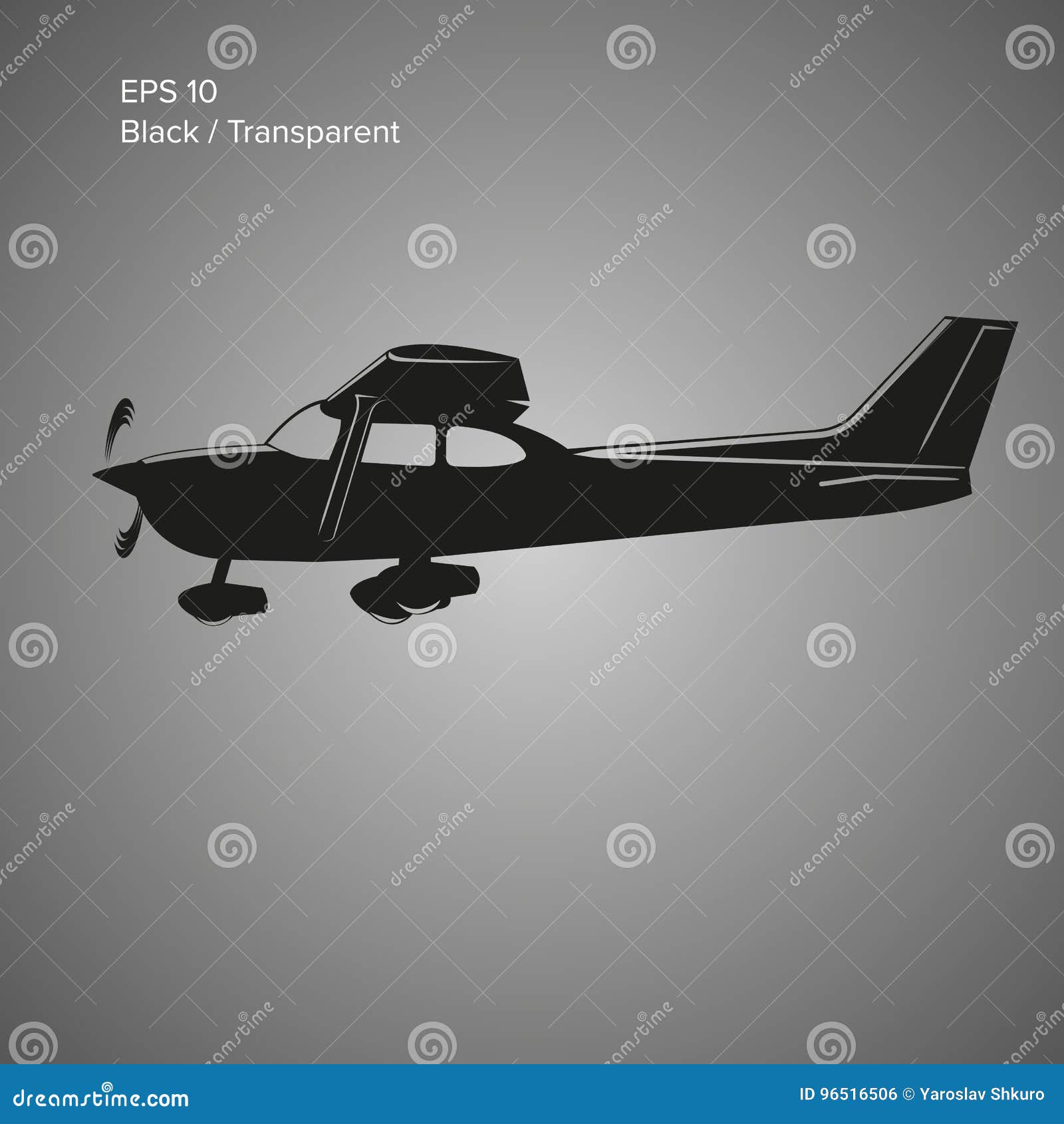 Small Plane Vector Illustration. Single Engine Propelled Aircraft ...