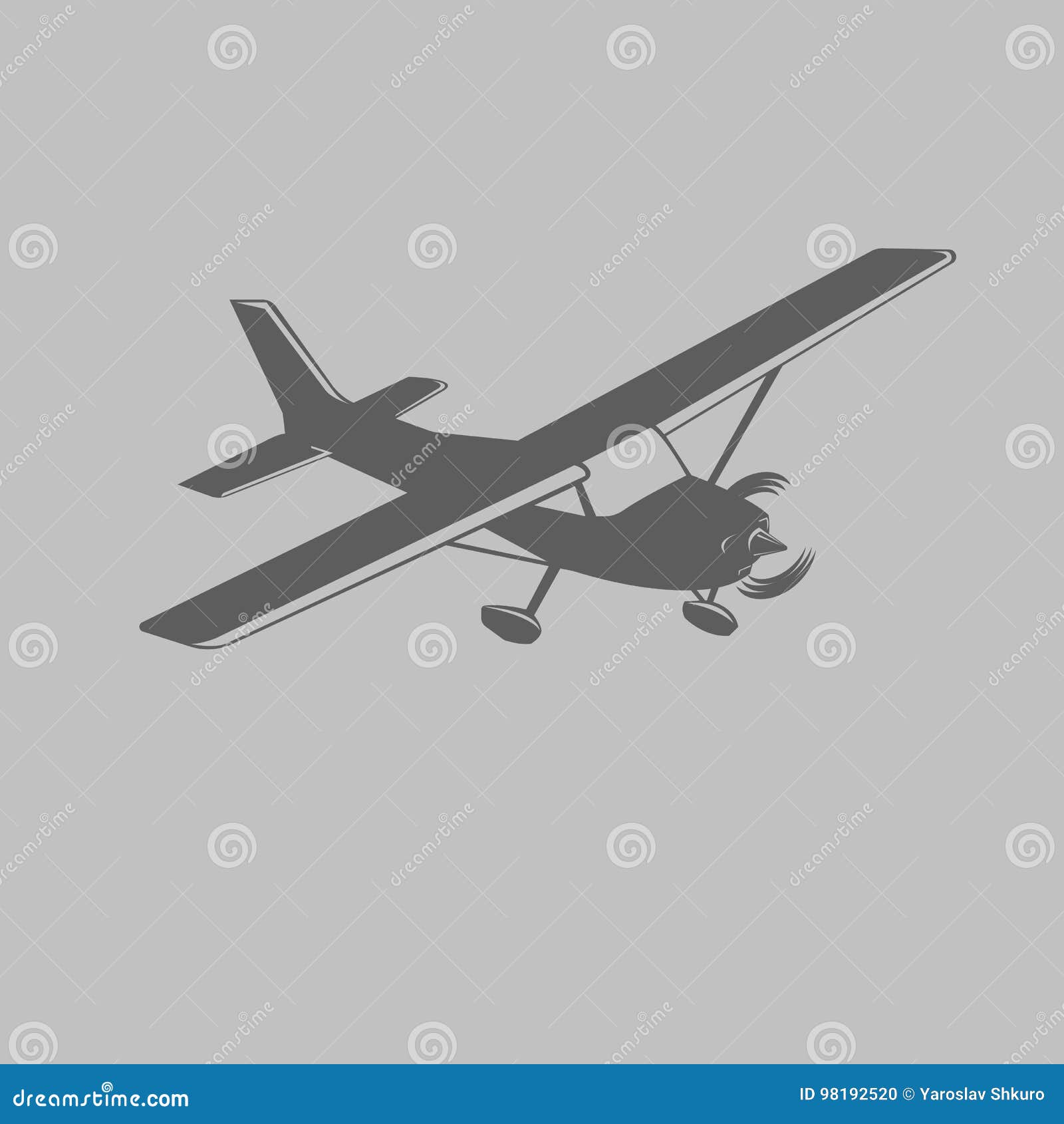 Small Plane Vector Illustration. Single Engine Propelled Aircraft ...