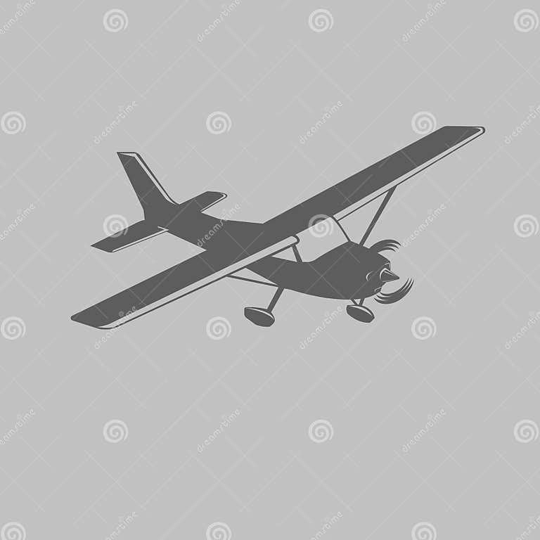 Small Plane Vector Illustration. Single Engine Propelled Aircraft ...