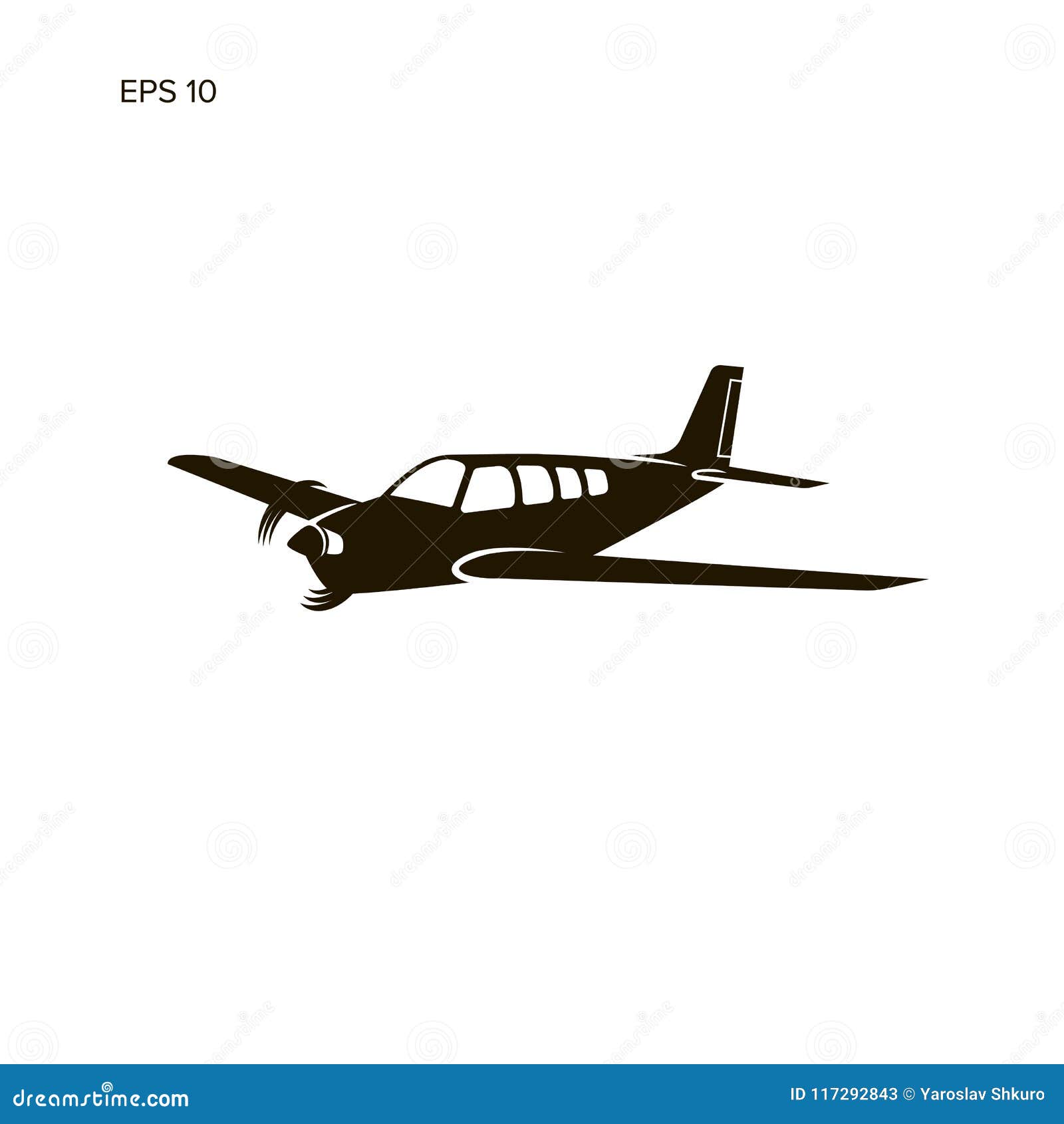 Small Plane Vector Illustration. Single Engine Propelled Passenger ...