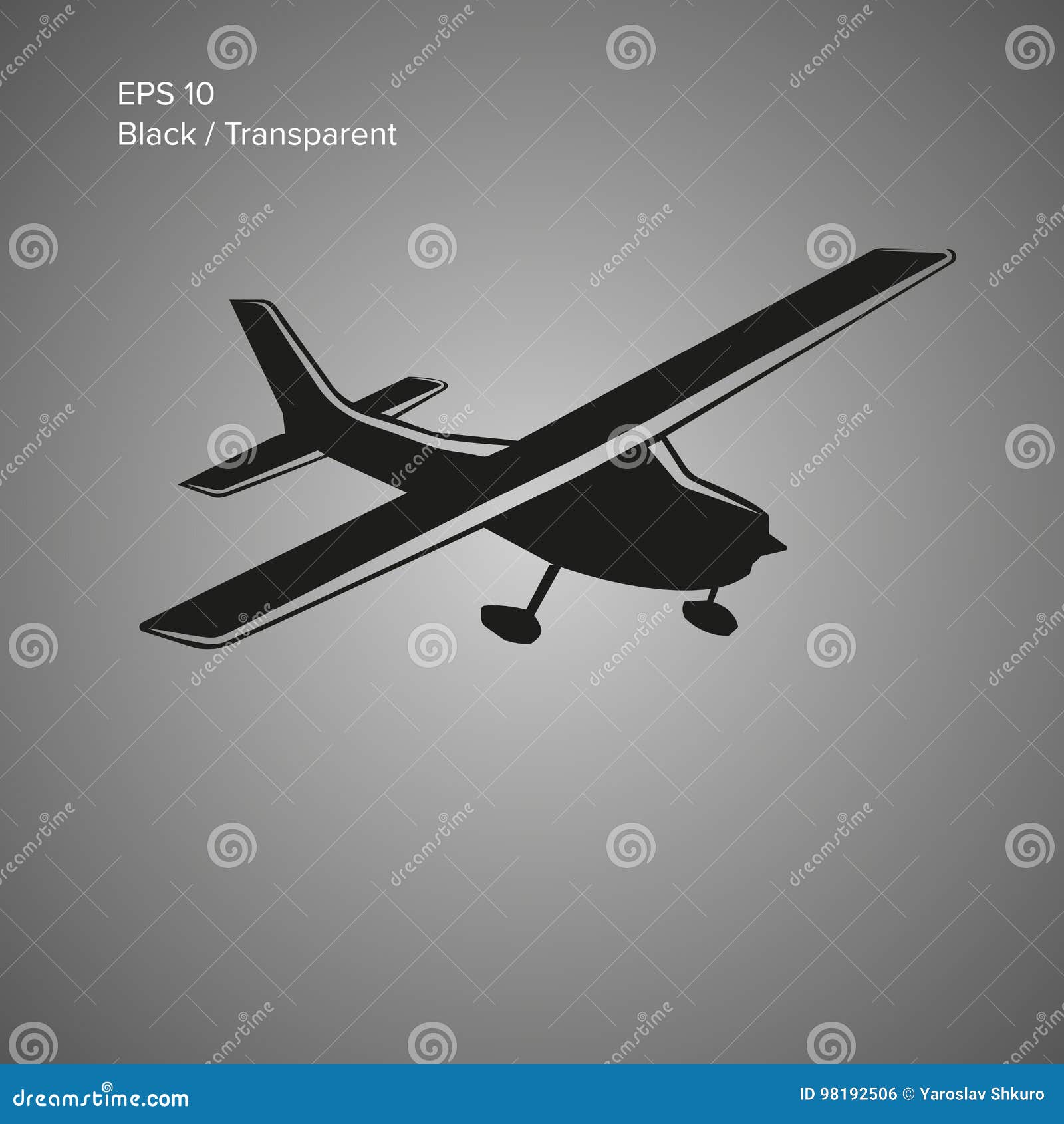 Small Plane Vector Logo. Single Engine Propelled Aircraft. Vector ...