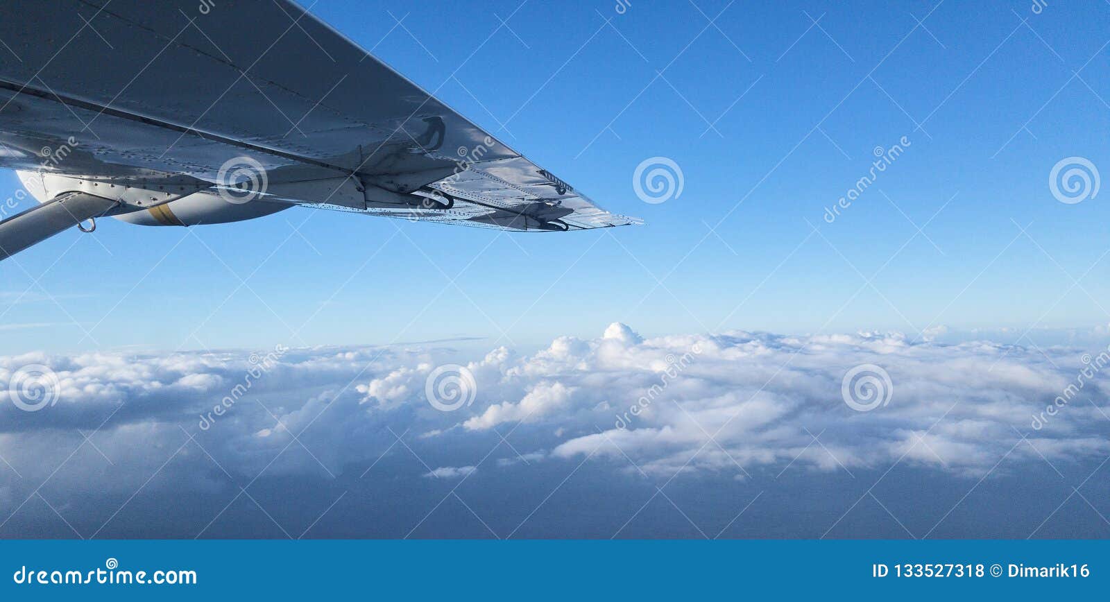 Small Plane Wing on Sky Background Stock Photo - Image of light, aerial ...
