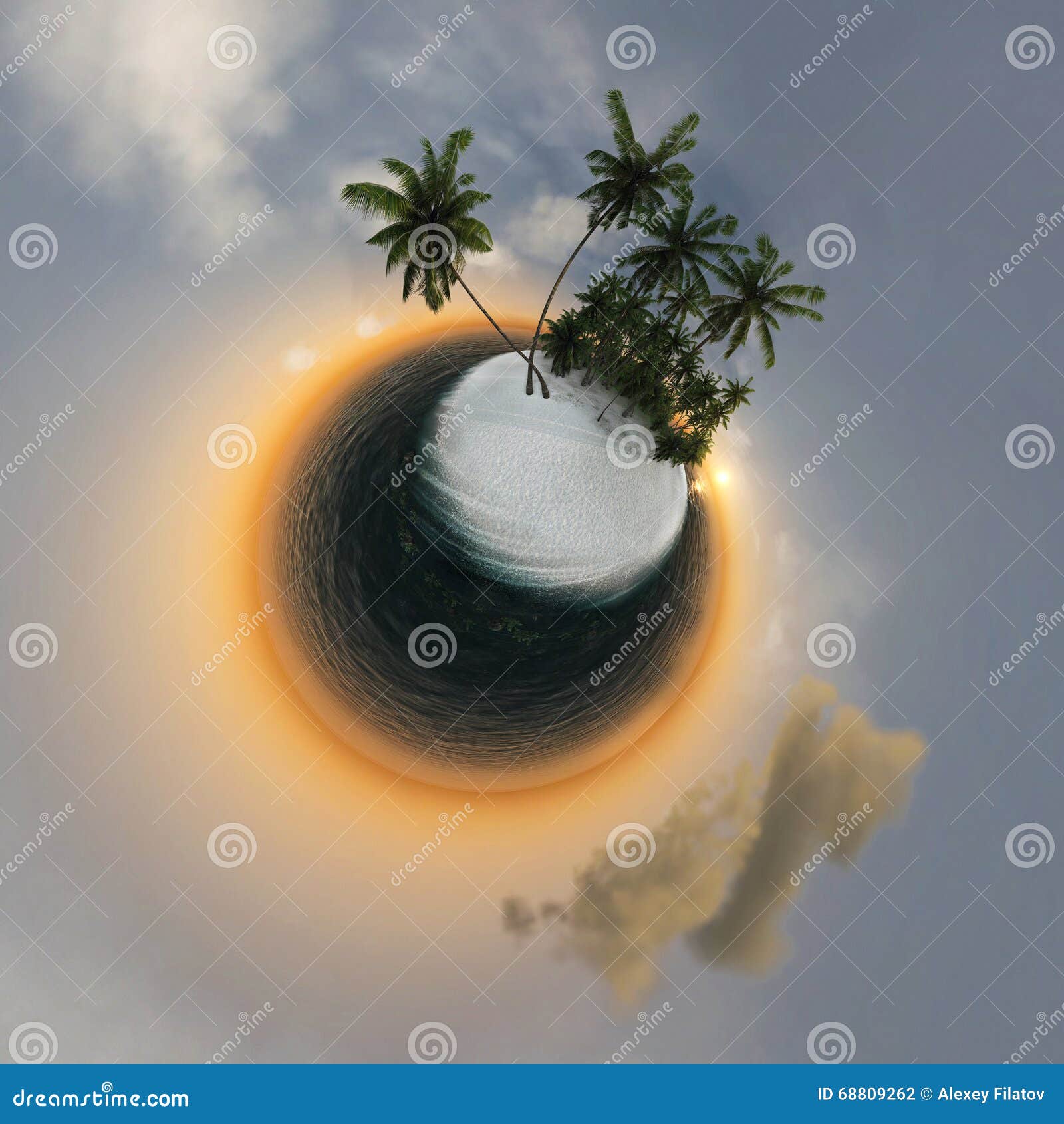 Small Planet, Ocean, Tropical Island, Palm Trees Stock Photo - Image of ... Small Planet, Ocean, Tropical Island, Palm Trees Stock Photo - Image of ...