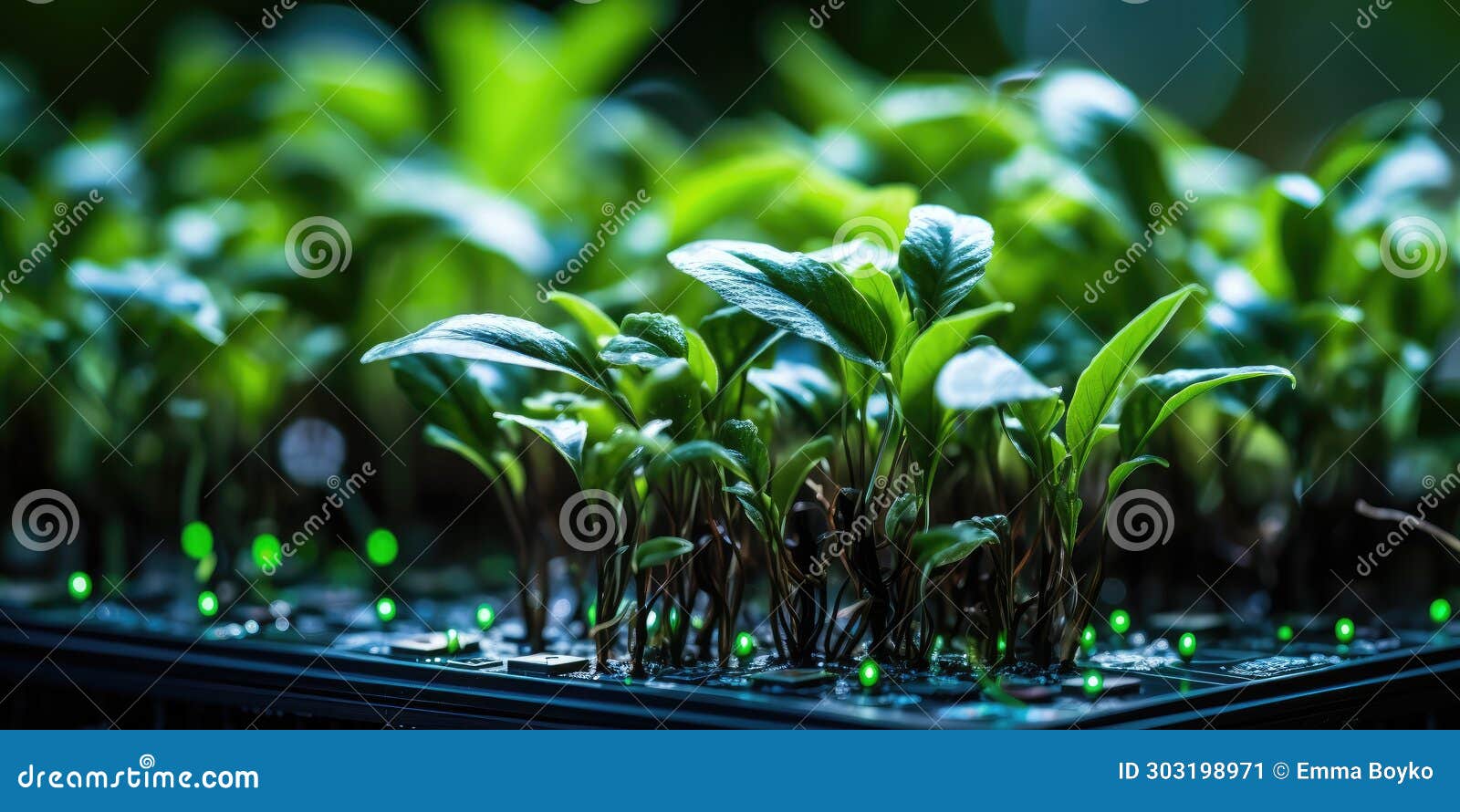 Small Plant on a Computer Board. Green Development Concept Theme ...
