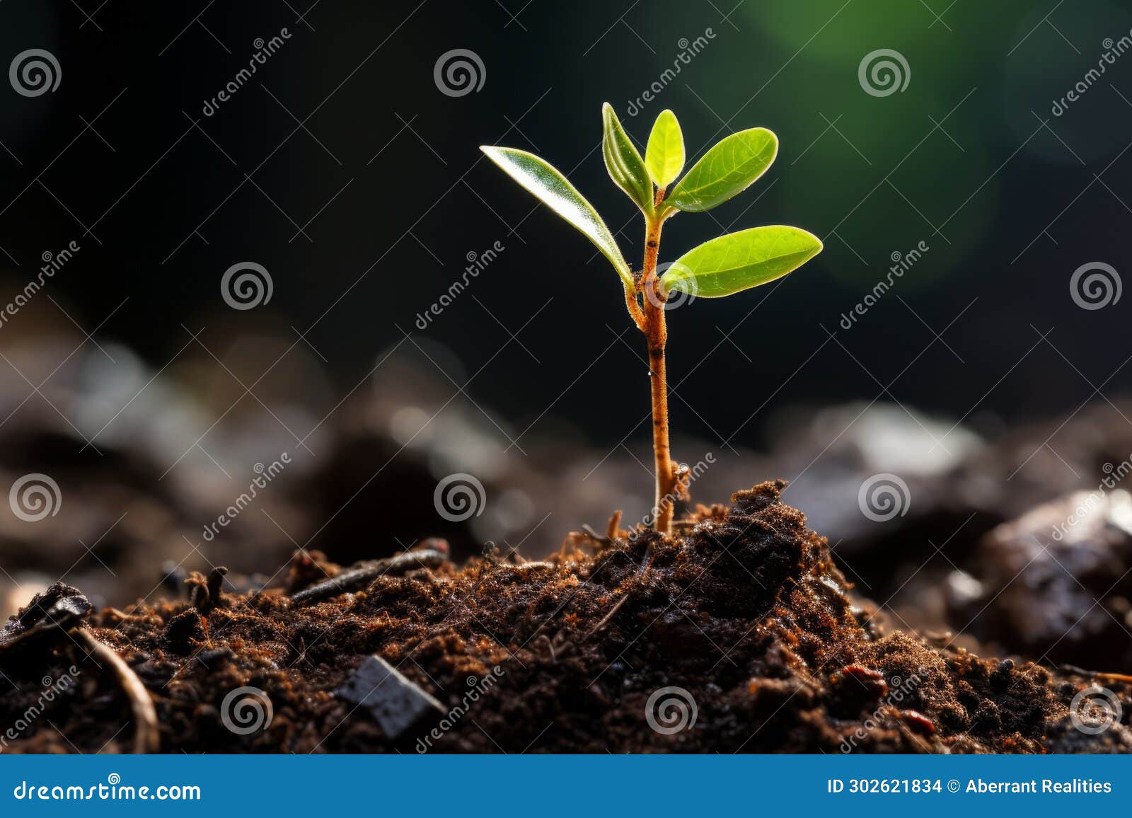 A Small Plant Sprouting from the Ground Stock Illustration ...