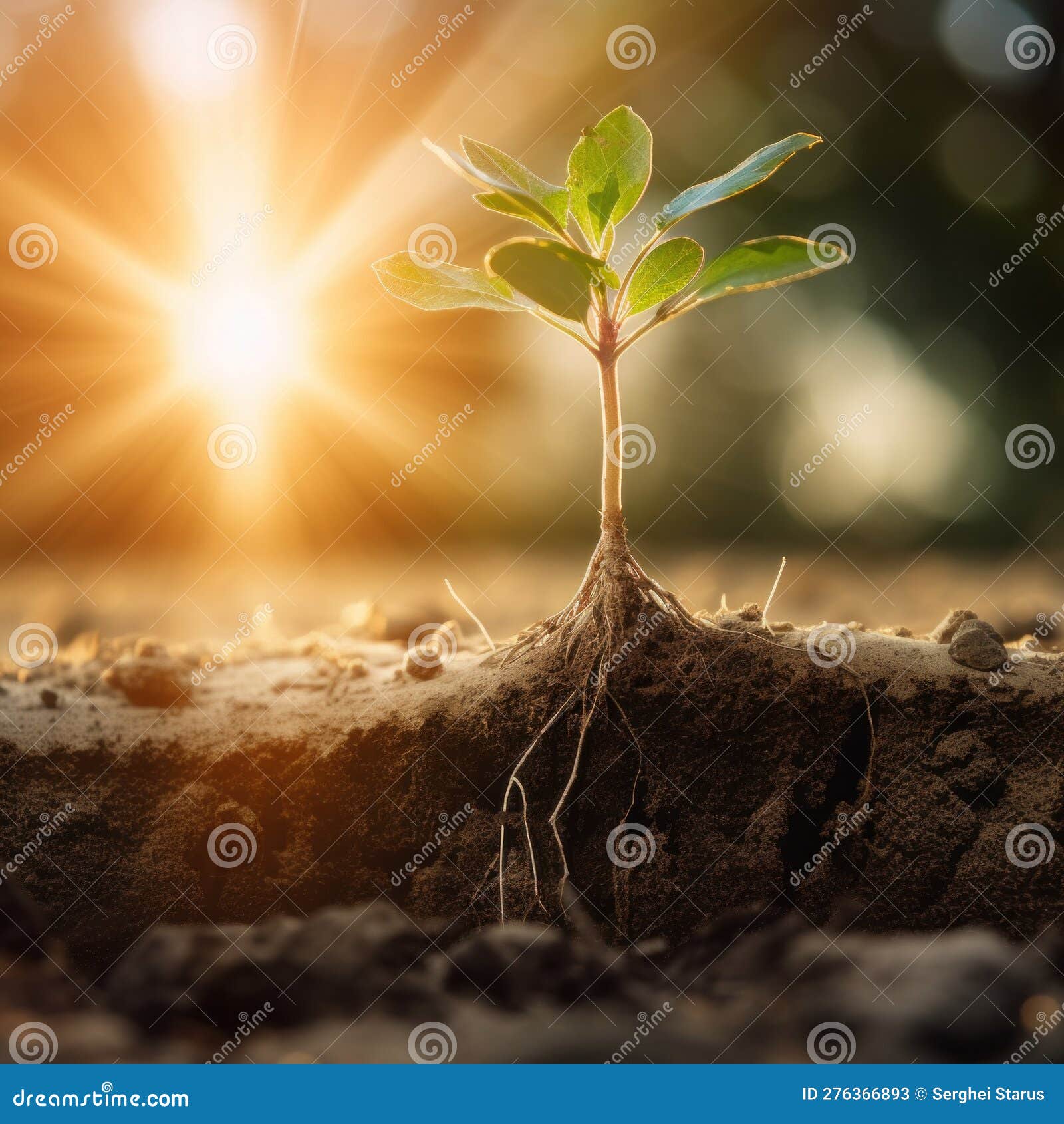 Plant Sprouting From Ground. Symbol Of Ecology, Environmental Awareness ...