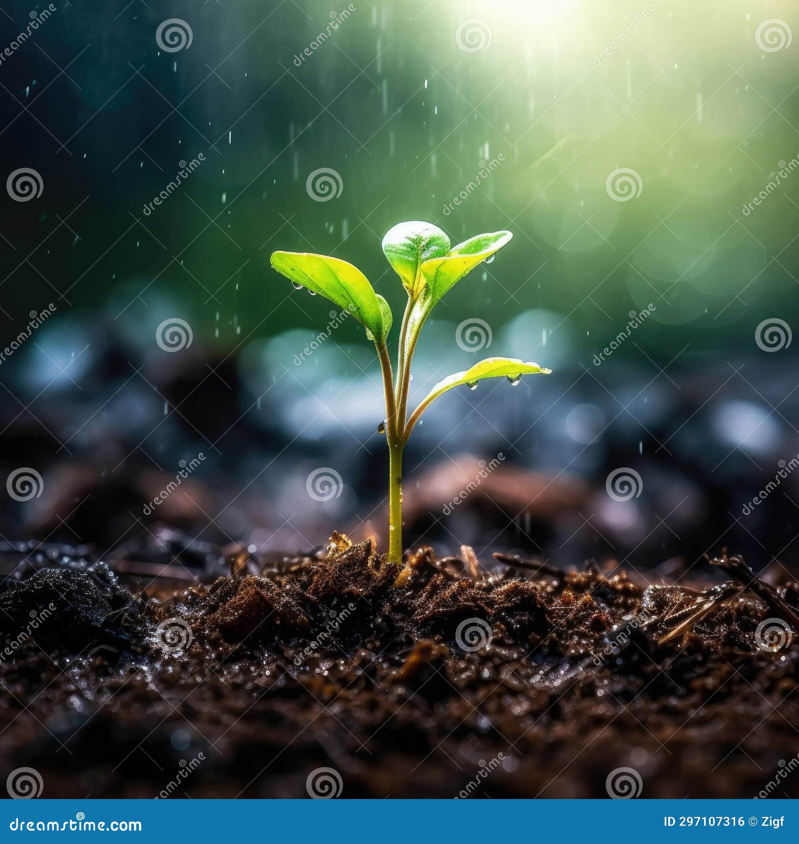 Small Plant Sprouting Out of the Ground Stock Illustration ...
