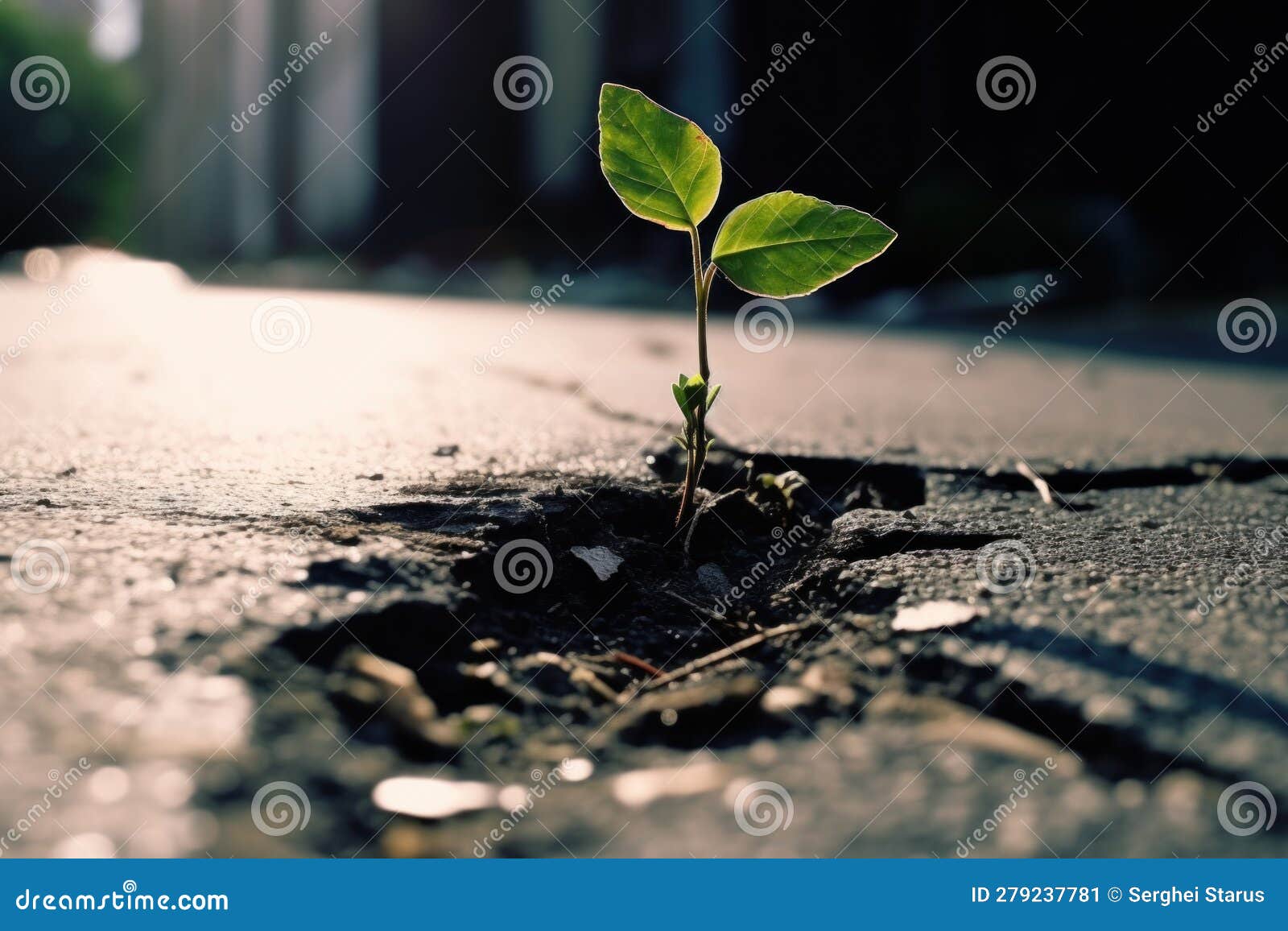 A Small Plant Sprouting Out of the Ground. Generative AI Image. Stock ...