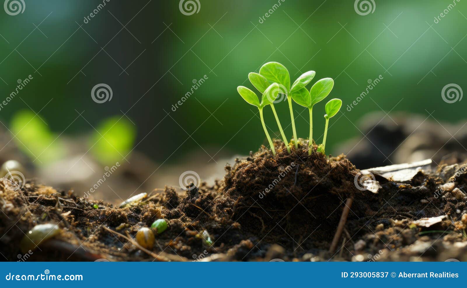 A Small Plant Sprouting from the Soil in the Middle of a Field Stock ...