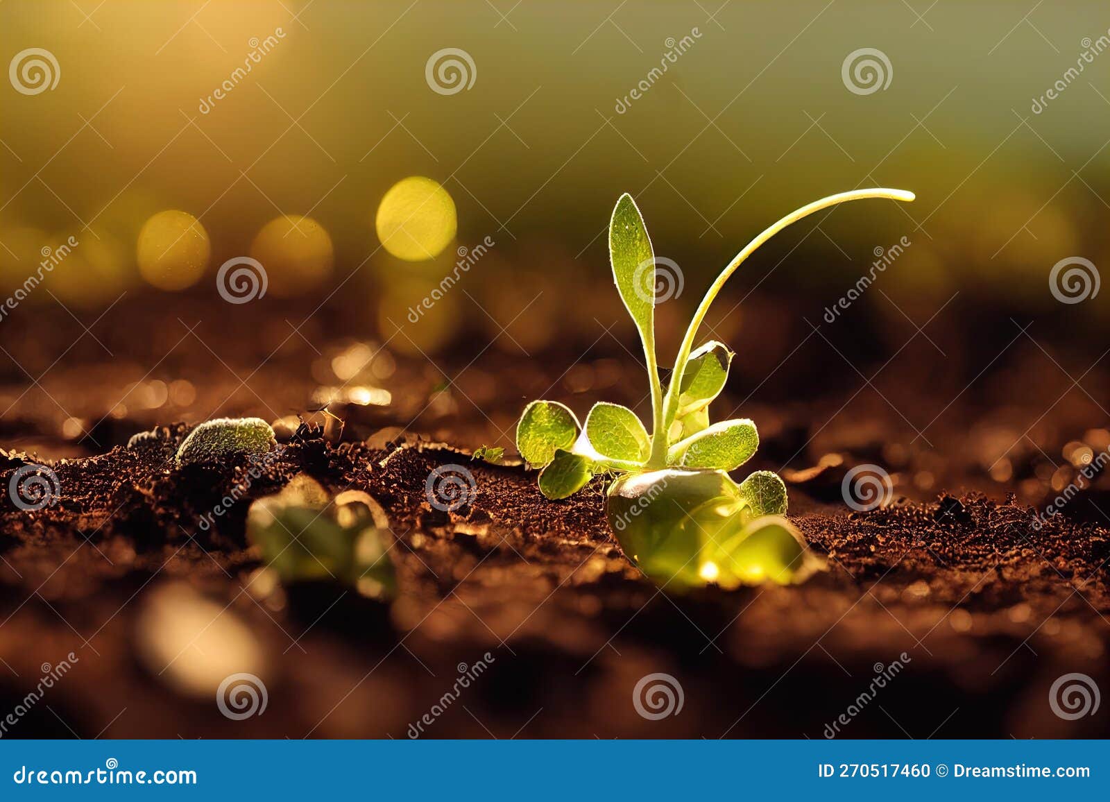 A Small Plant Sprouts from the Ground in the Sunlight Stock Photo ...