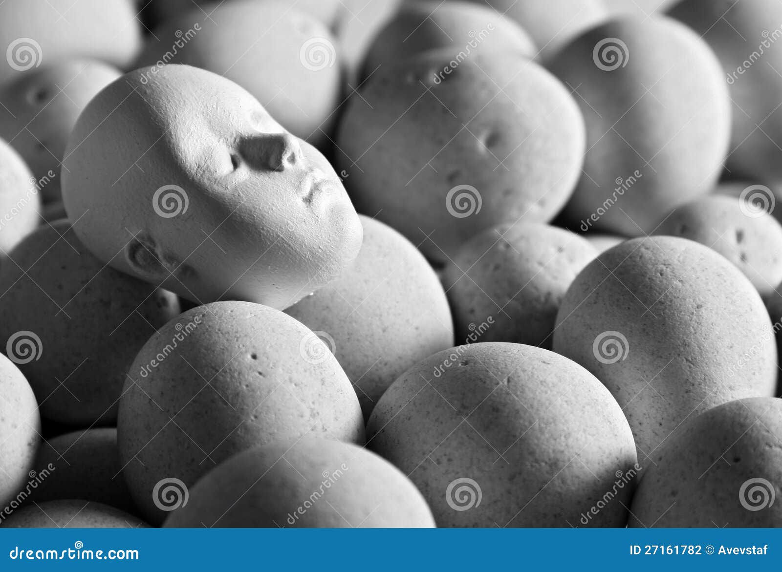 Small plaster head stock photo. Image of sculpture, chin - 27161782