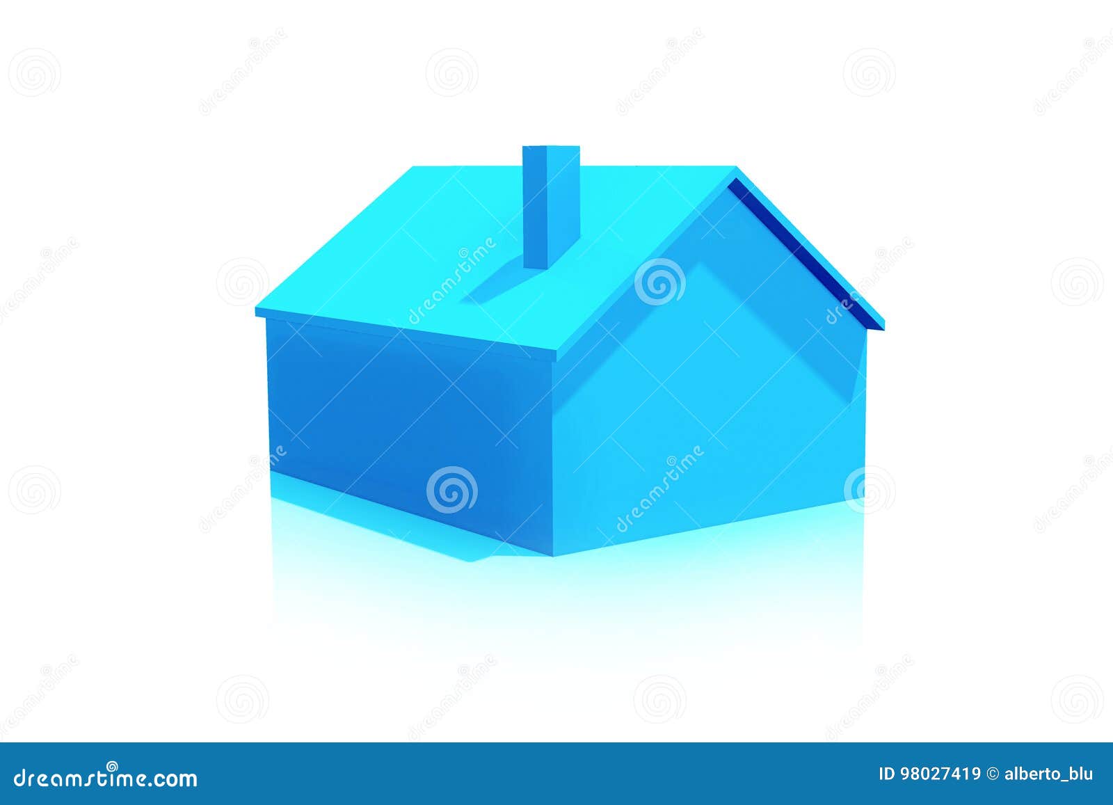 Small Plastic Blue House 3D Icon on White Background Stock Illustration ...
